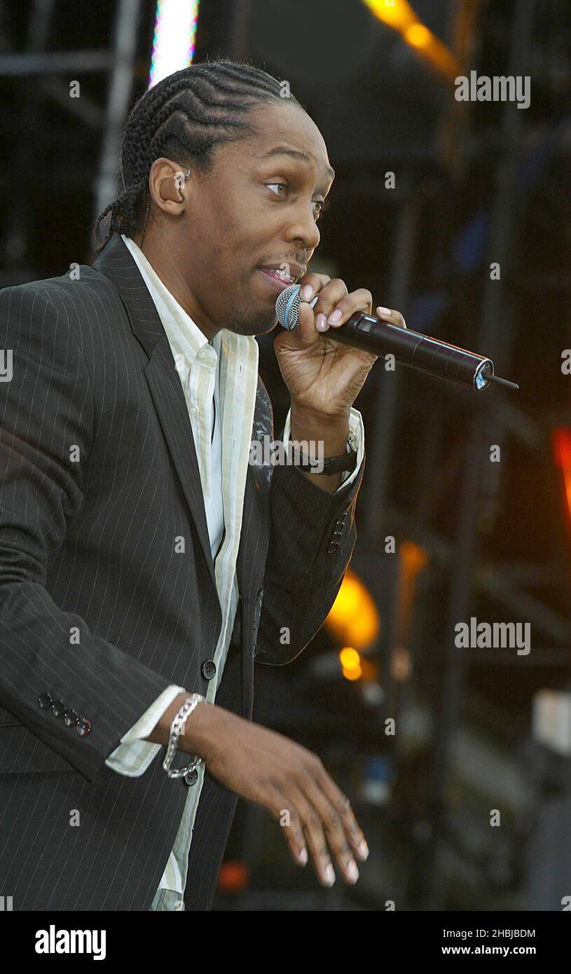 Lemar performing at the Princes Trust Capital FM Party, in the Park at ...