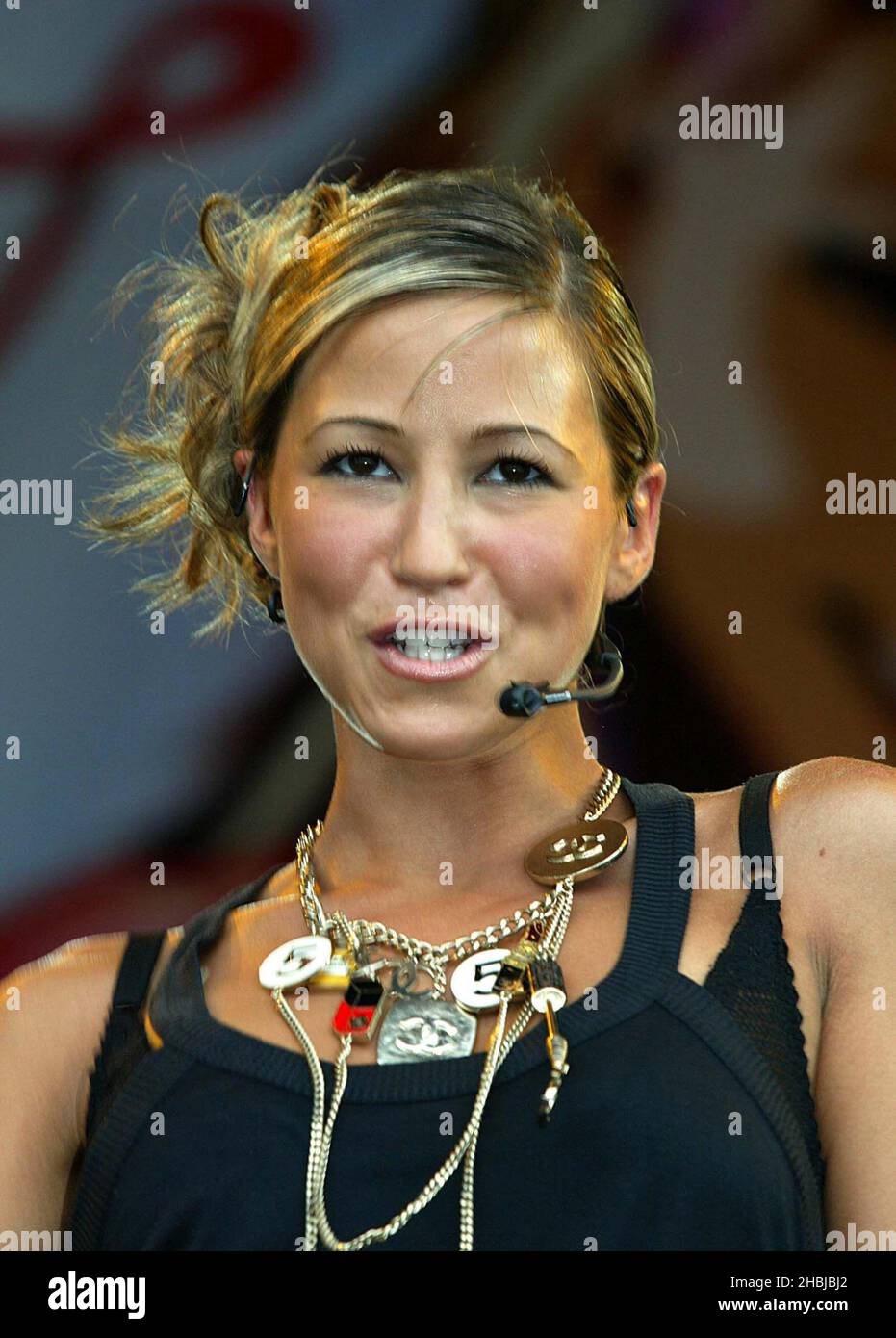 Rachel Stevens performs live on stage at the Fox FM Party in the Park ...