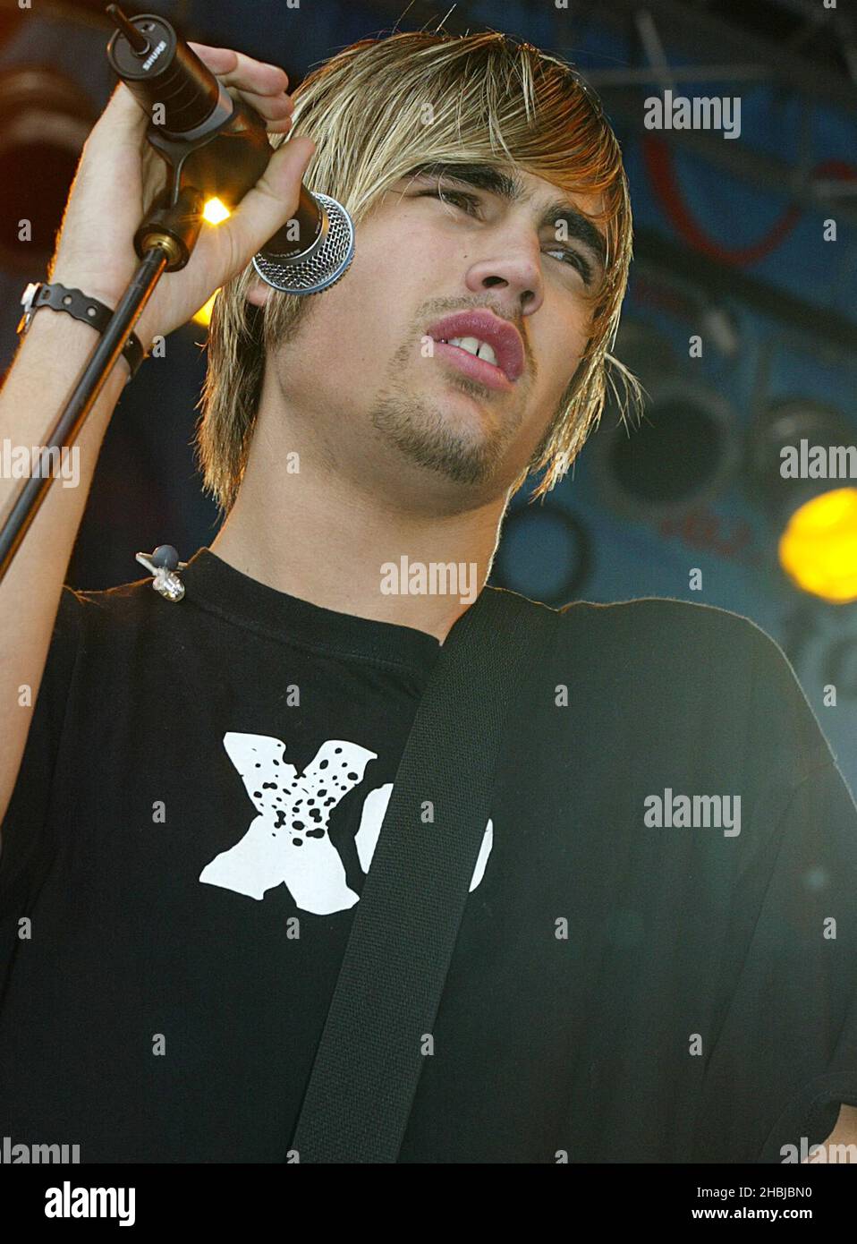 Charlie from Busted performing live at the Fox FM Party in the Park in ...