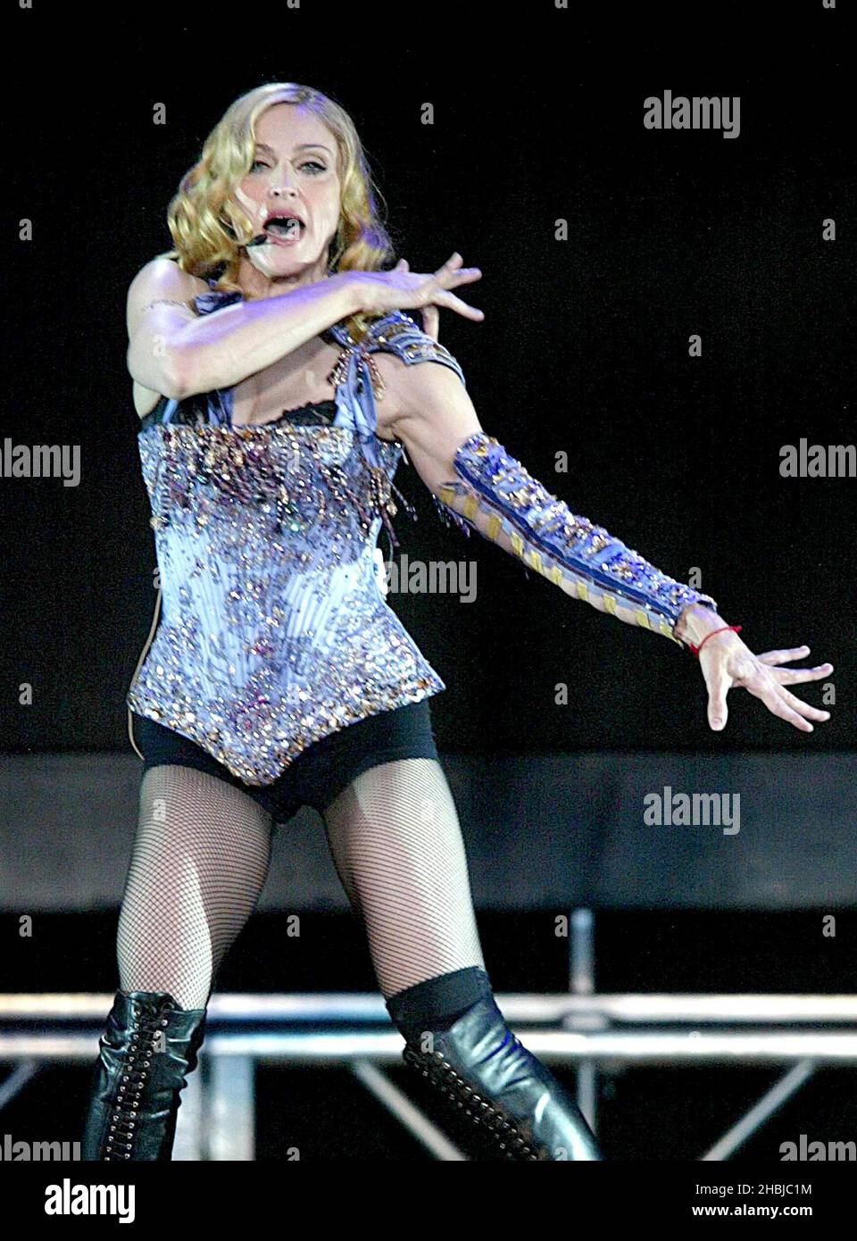 Madonna performs live on stage at Earls Court first night of her London ...