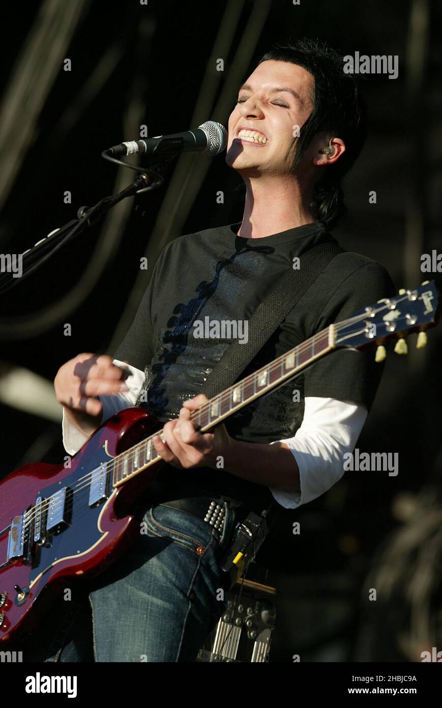 Placebo perform on stage on the third day of "The Carling Weekend ...