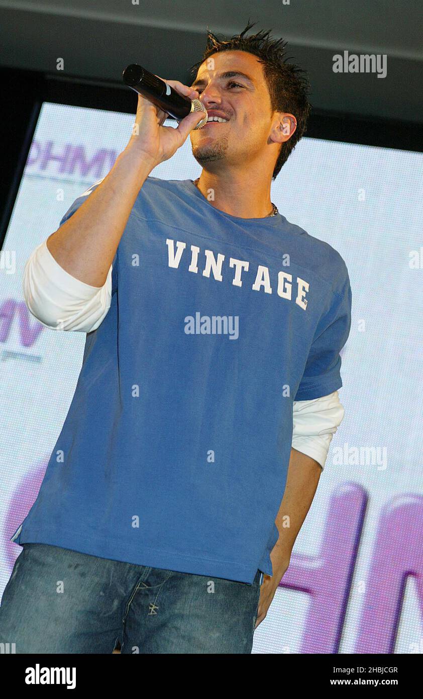 Peter Andre performs and signs at HMV Store in Oxford Street, London ...