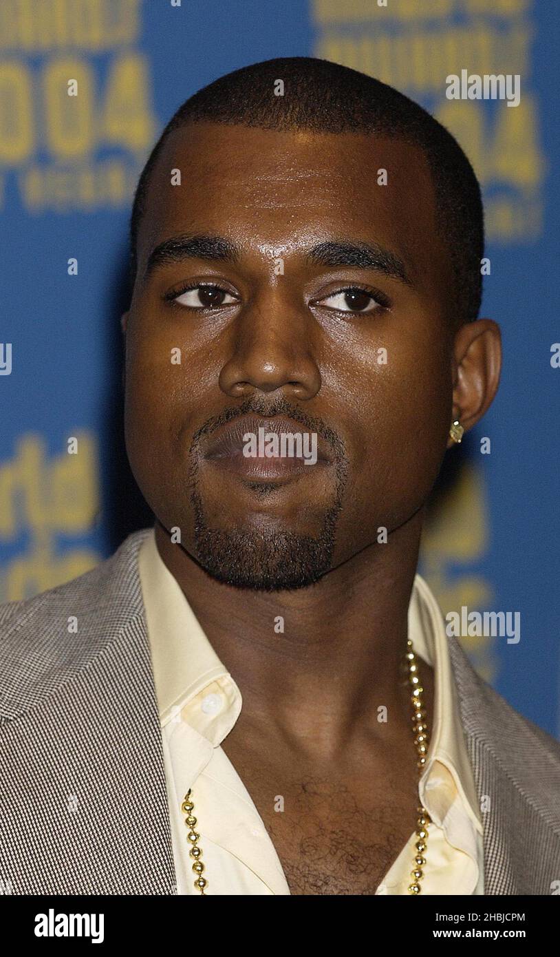 Kanye west at the 2004 world music in las vegas hi-res stock ...