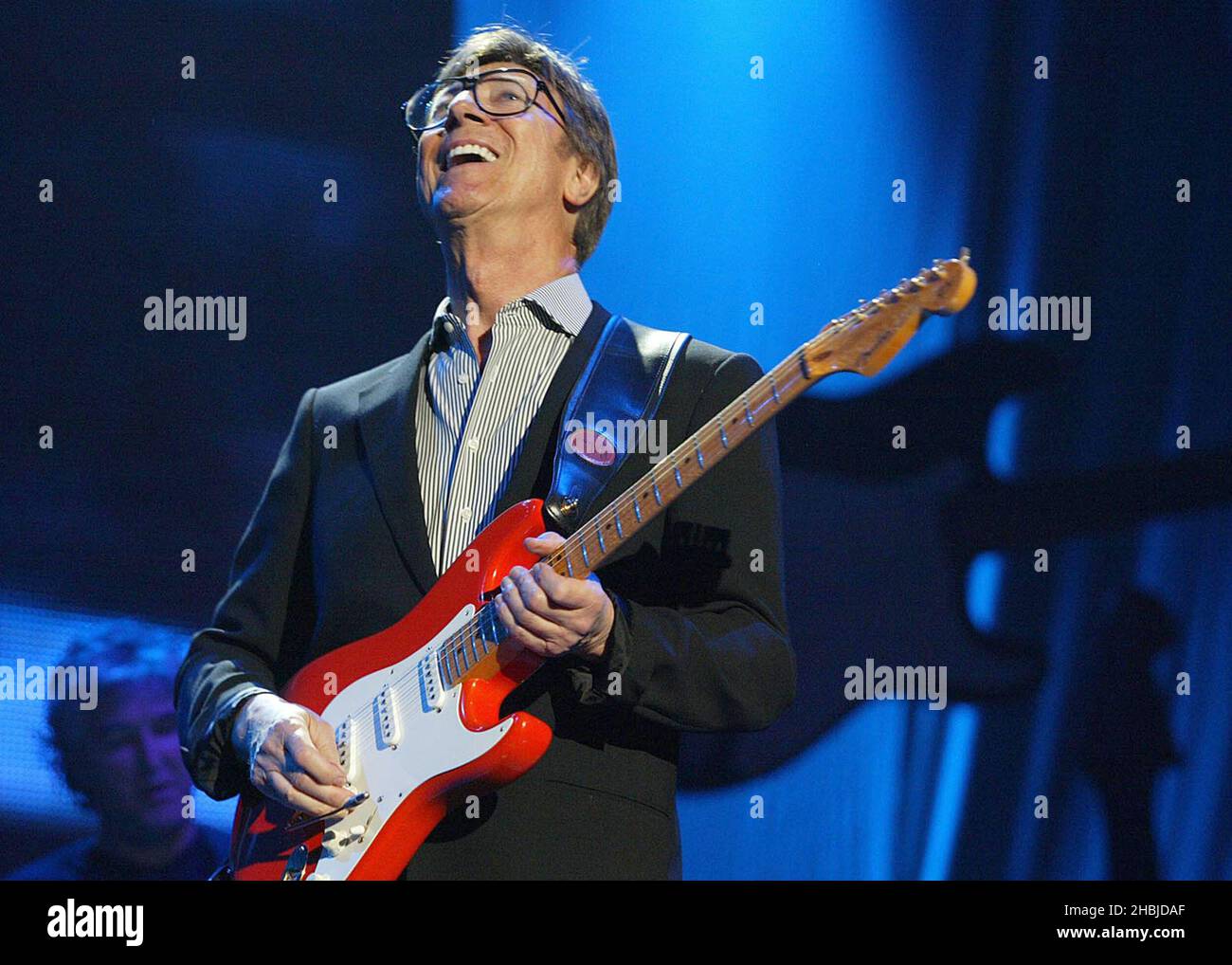 Hank Marvin of The Shadows performs on stage with as part of "The ...