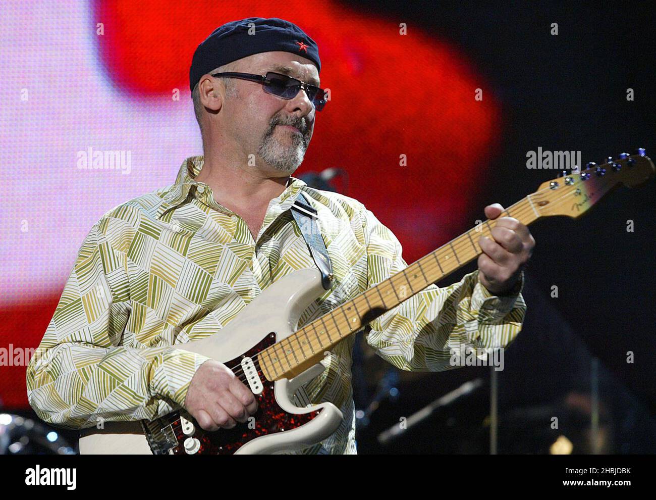 Paul Garrack of Mike and the Mechanics perform on stage with as part of ...