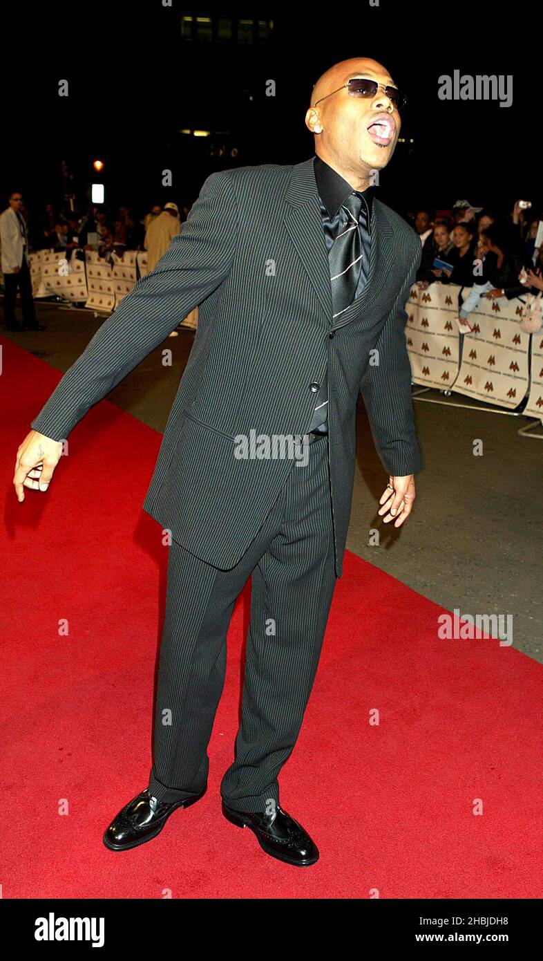 Mario Winans arrives at the Mobo Awards 2004 at The Royal Albert Hall ...