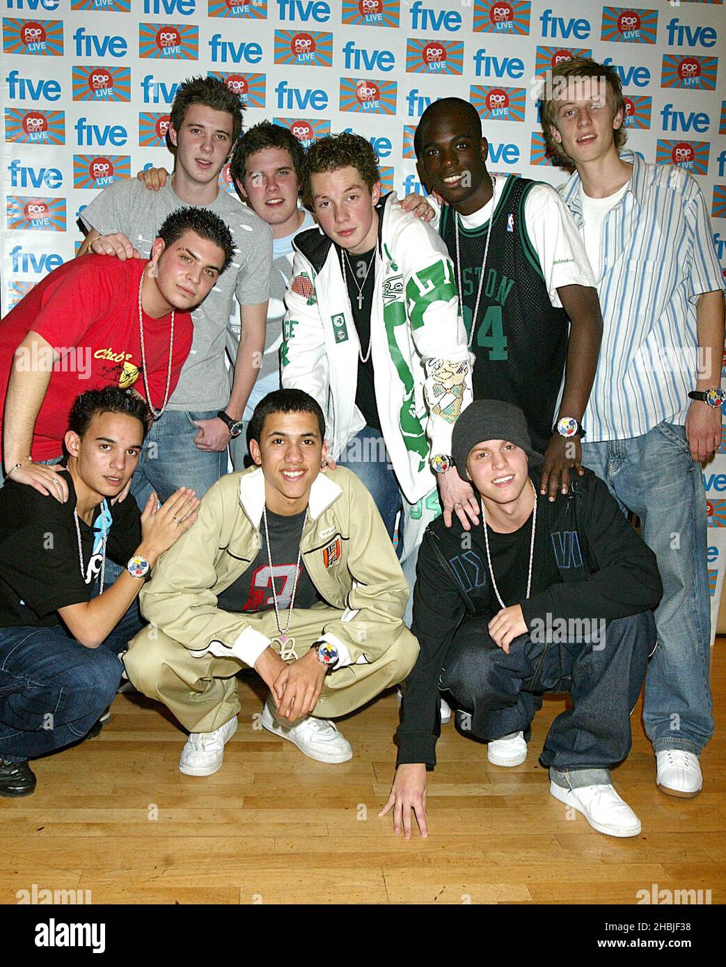 Blazin Squad pose at a photocall at "Pop City Live" music event ...