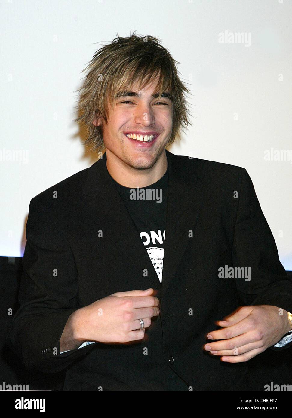 Charlie Simpson, of Busted attends a Press Conference to announce their ...