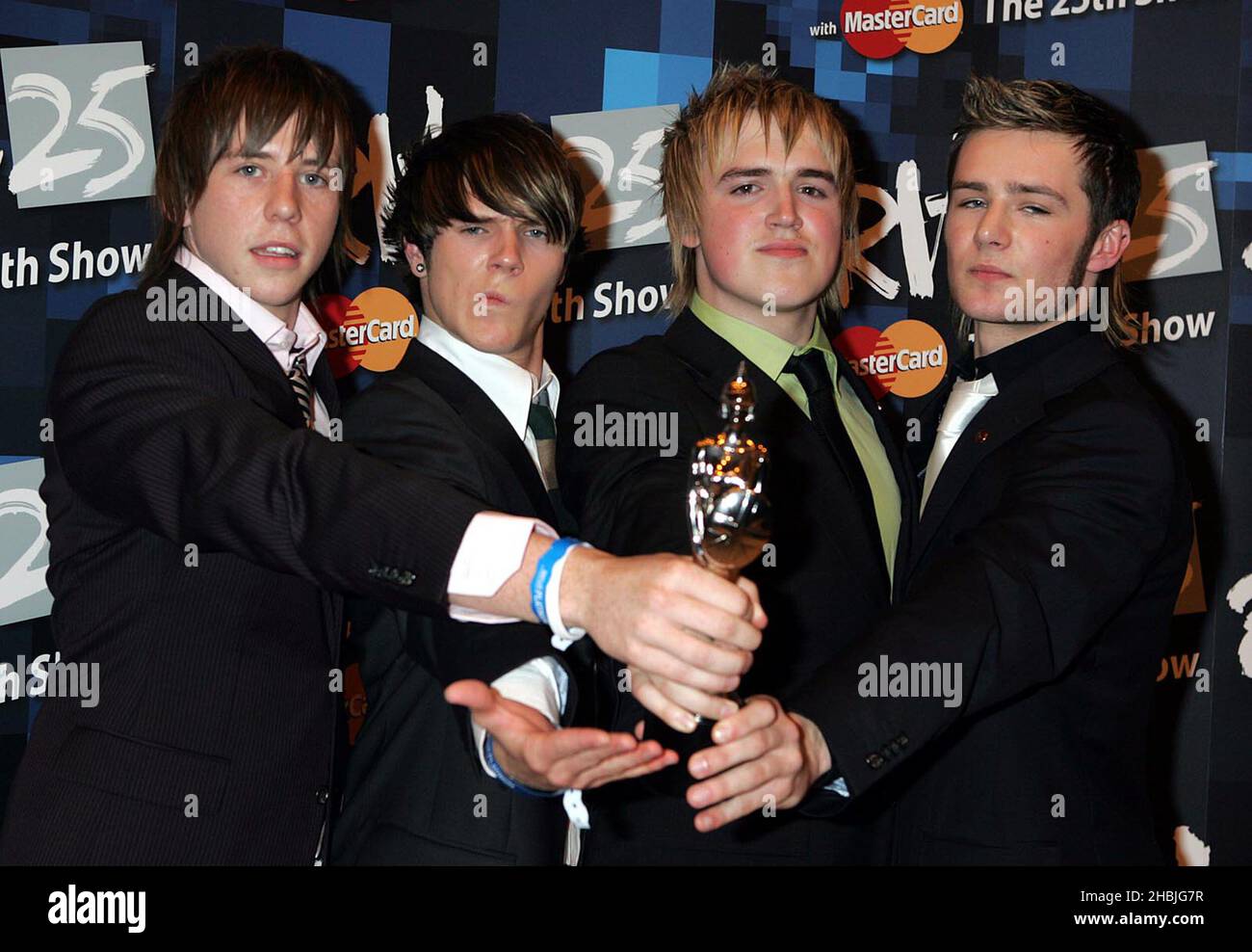 McFly at the Brit Awards 2005, Earls Court, London Stock Photo - Alamy