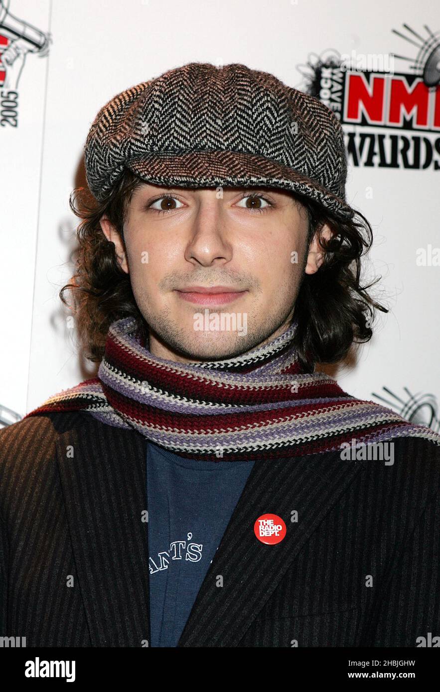 Alex Zane arrives at inside arrivals at The Shockwaves NME Awards 2005 at Hammersmith Palais on ...
