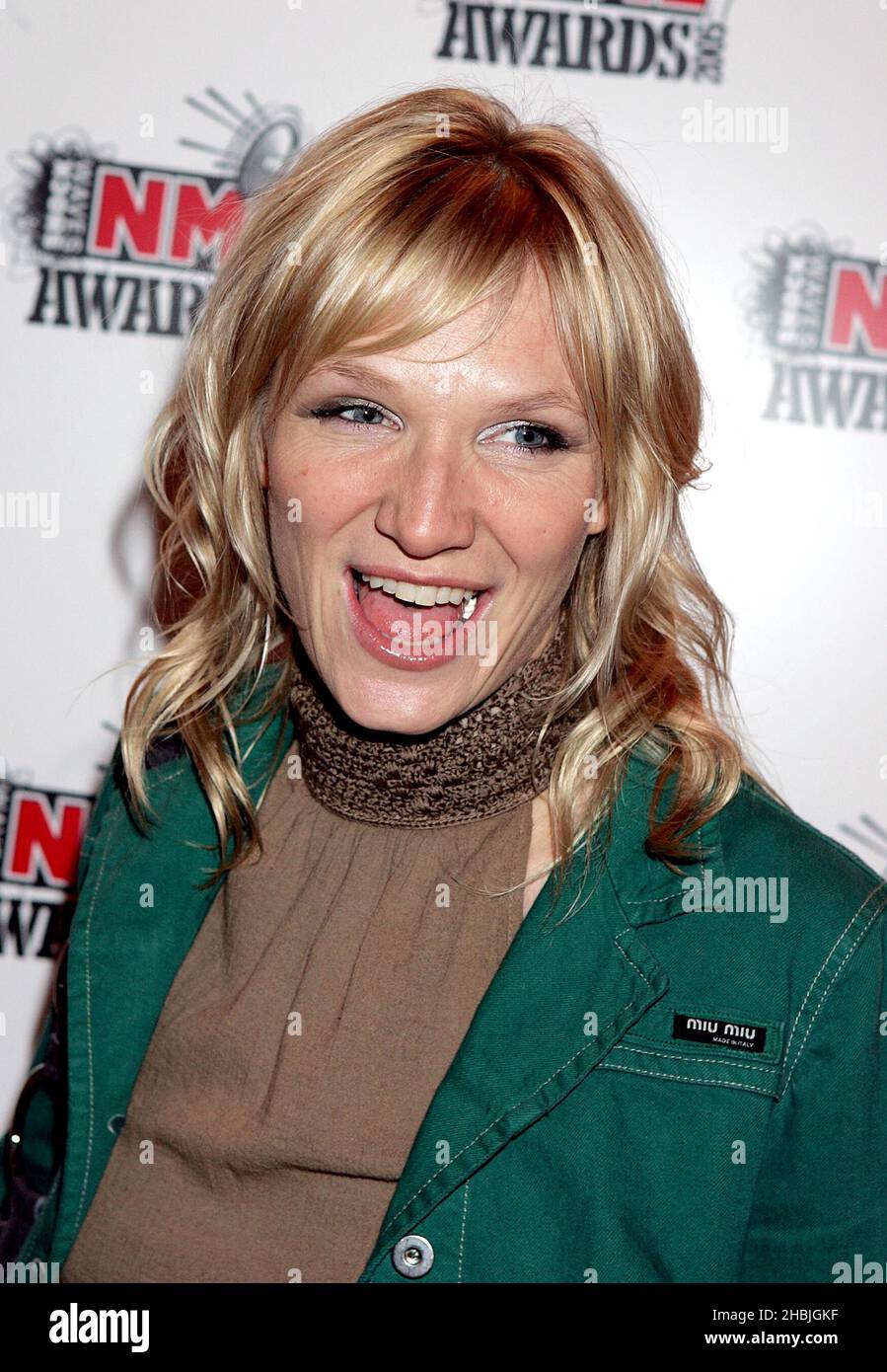 Jo Whiley poses at arrivals at The Shockwaves NME Awards 2005 at ...