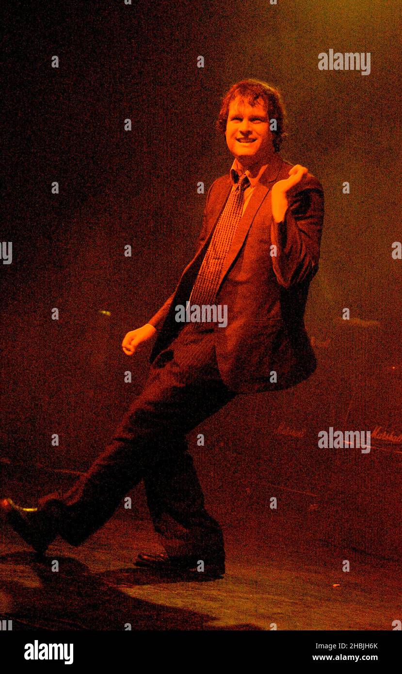 Dick Valentine of Detroit pop-rock band Electric Six performs at the ...