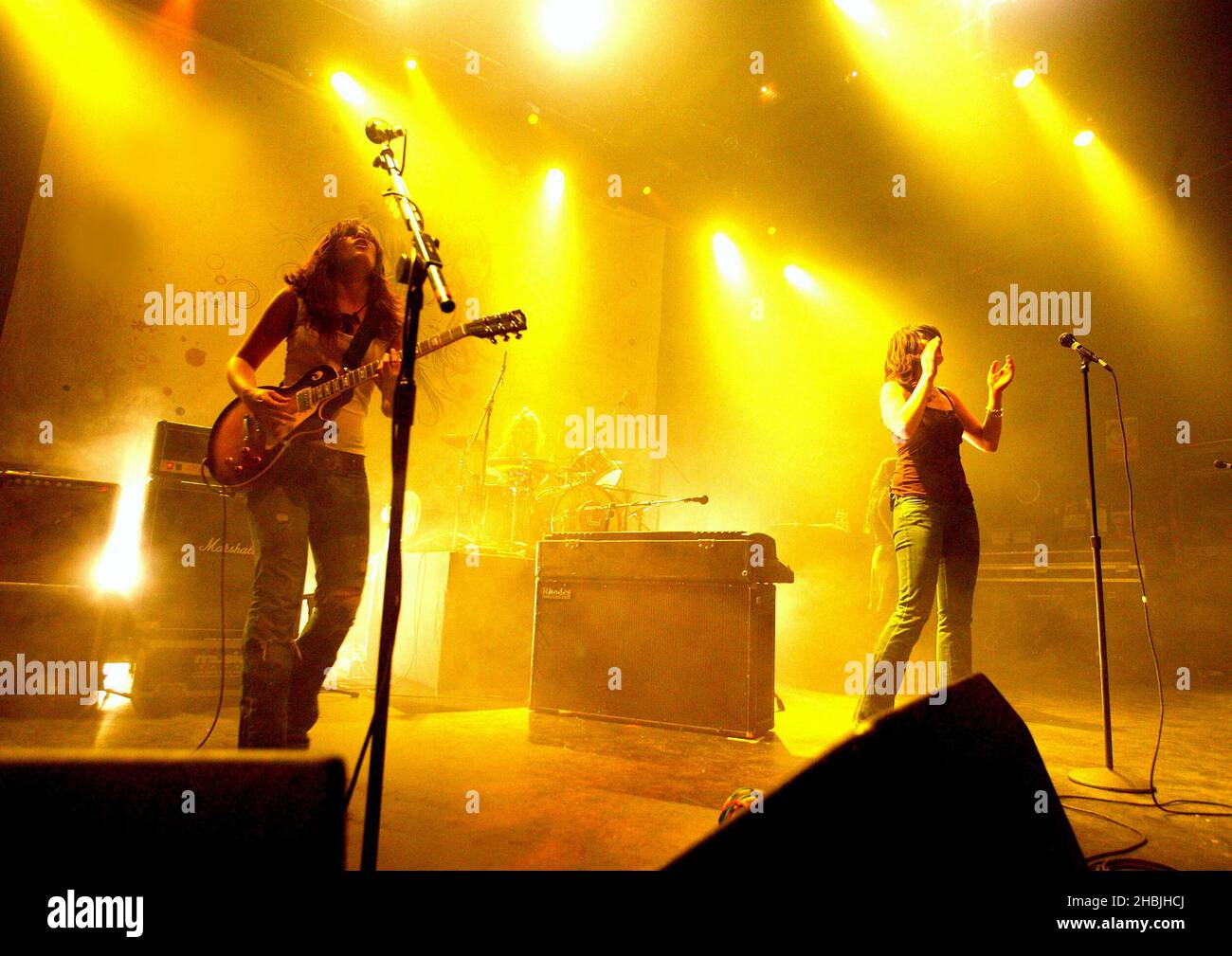 The performs on stage at the astoria on march hi-res stock photography ...