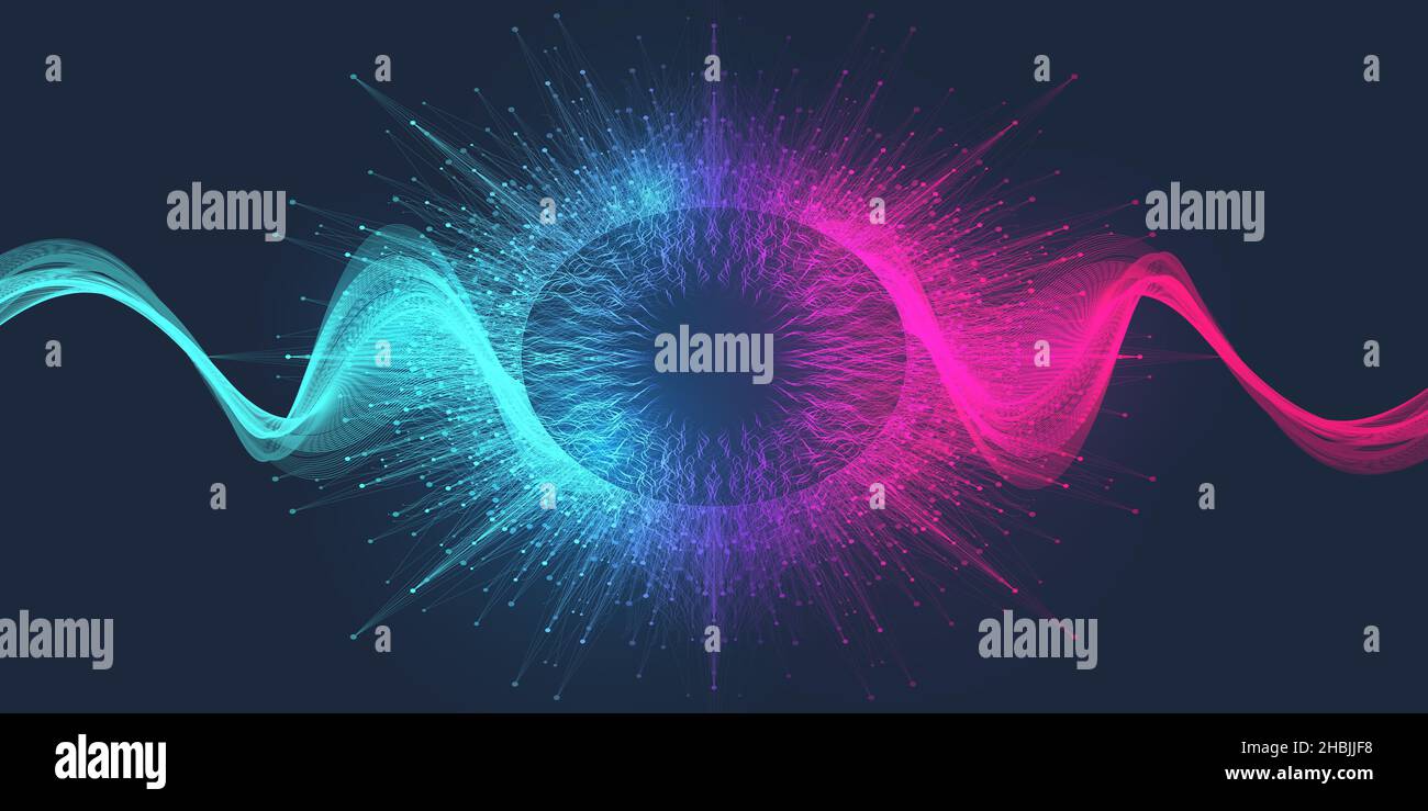 Quantum computer technology banner design template concept. Deep ...