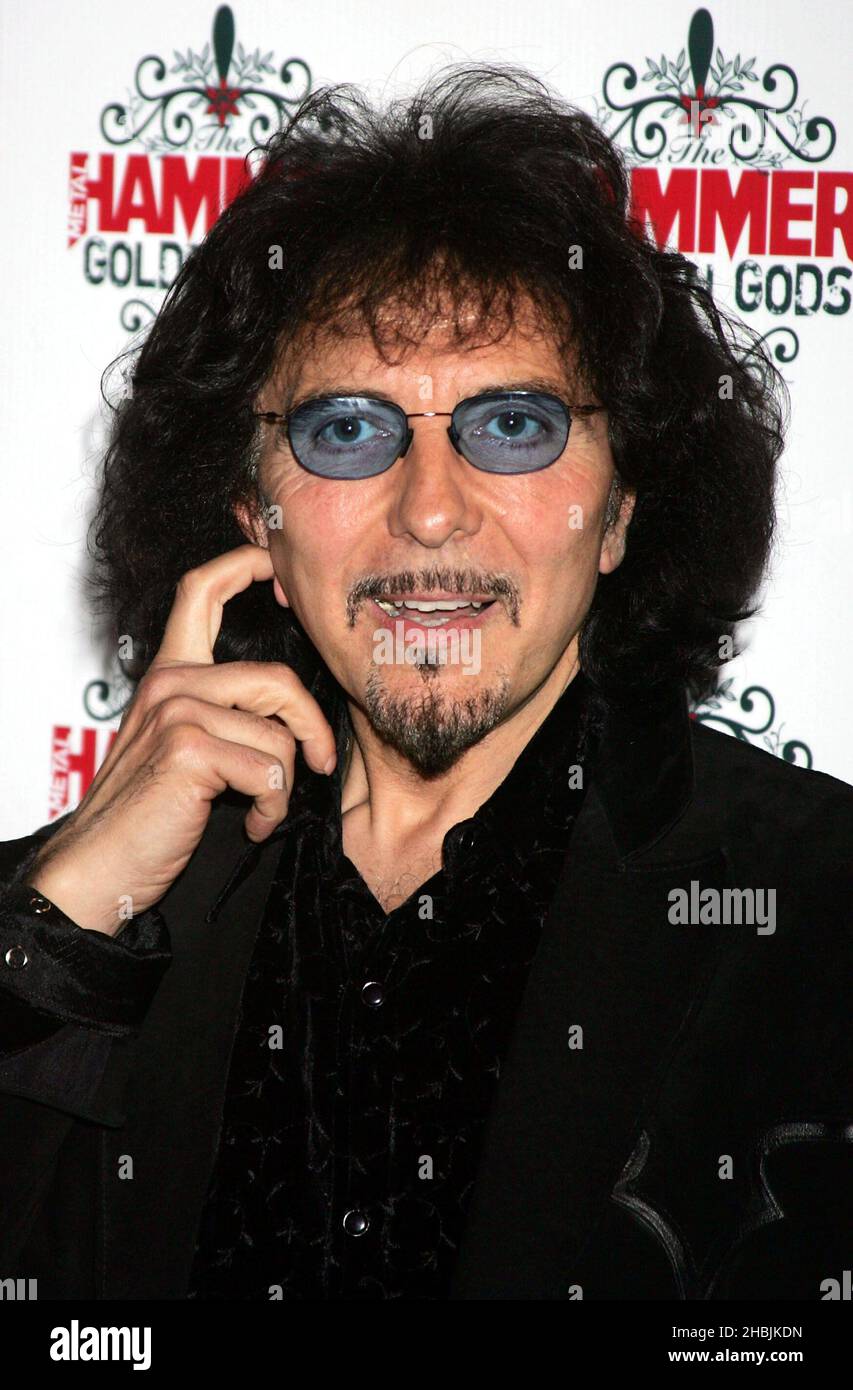 Tony Iommi of Black Sabbath pose at arrivals at The Metal Hammer Golden ...