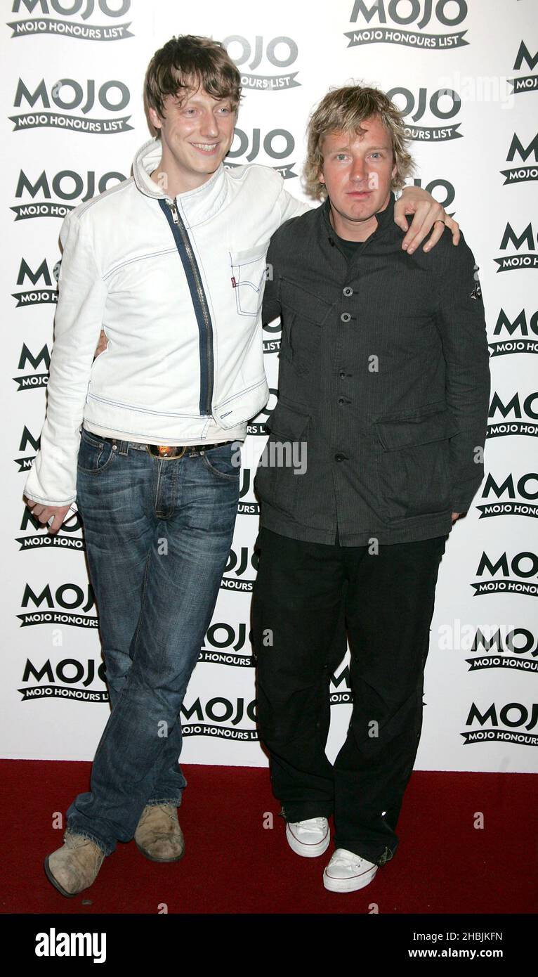 Dougie Payne and Andy Dunlop of Travis arrive at The MOJO Honours List ...