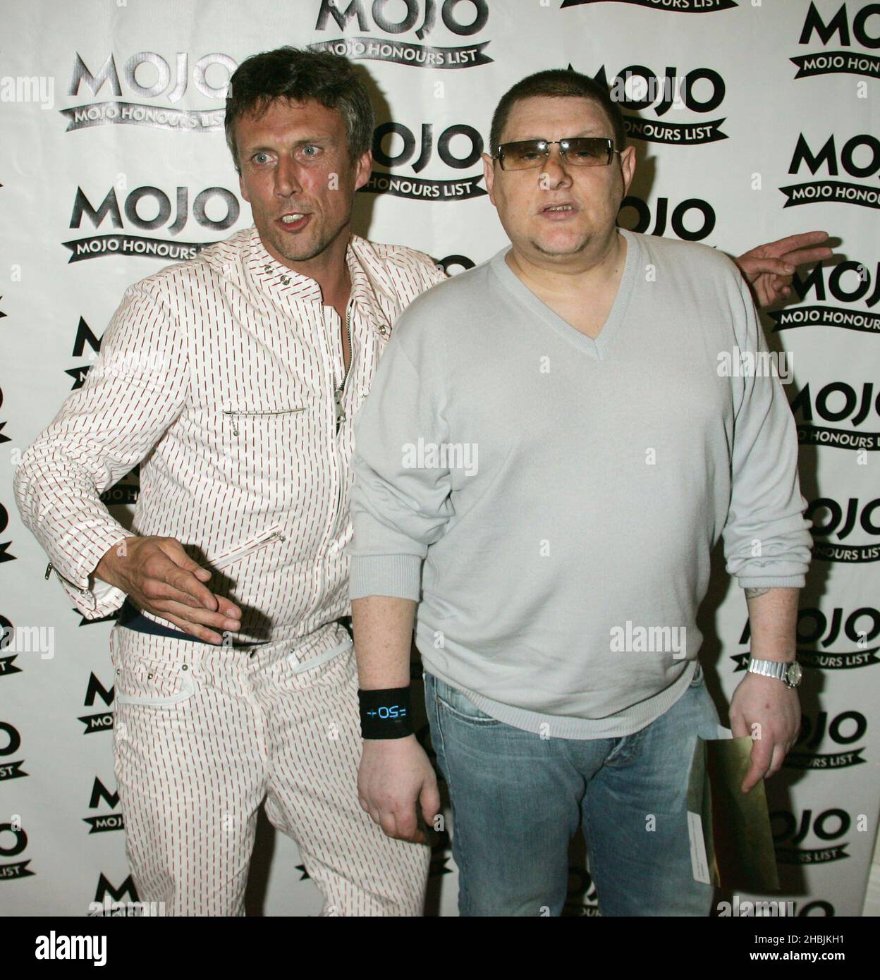 Shaun Ryder and Bez of Happy Mondays pose in Awards Room at The MOJO ...
