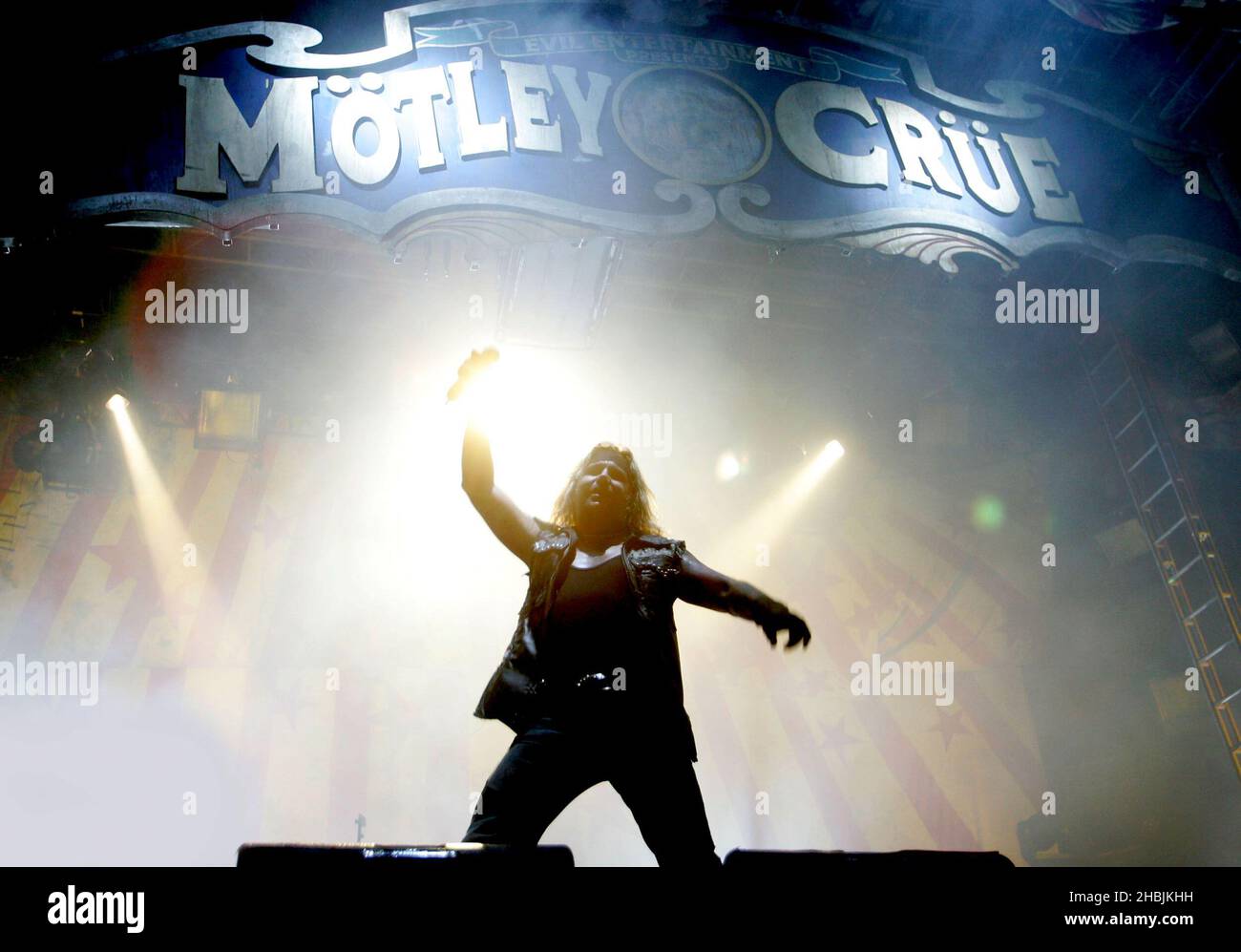 Vince Neil of recently reunited US metal band Motley Crue play London ...