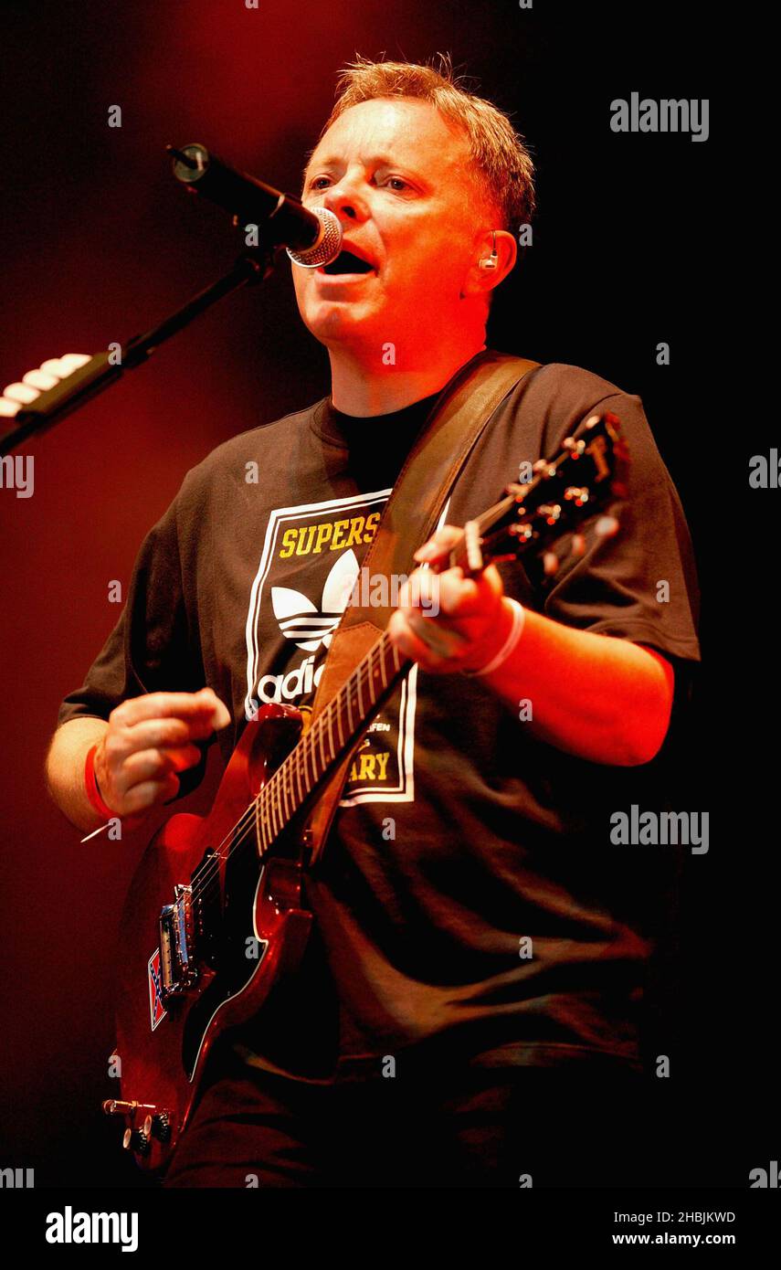 Bernard Sumner vocalist and guitarist of New Order performs as they ...