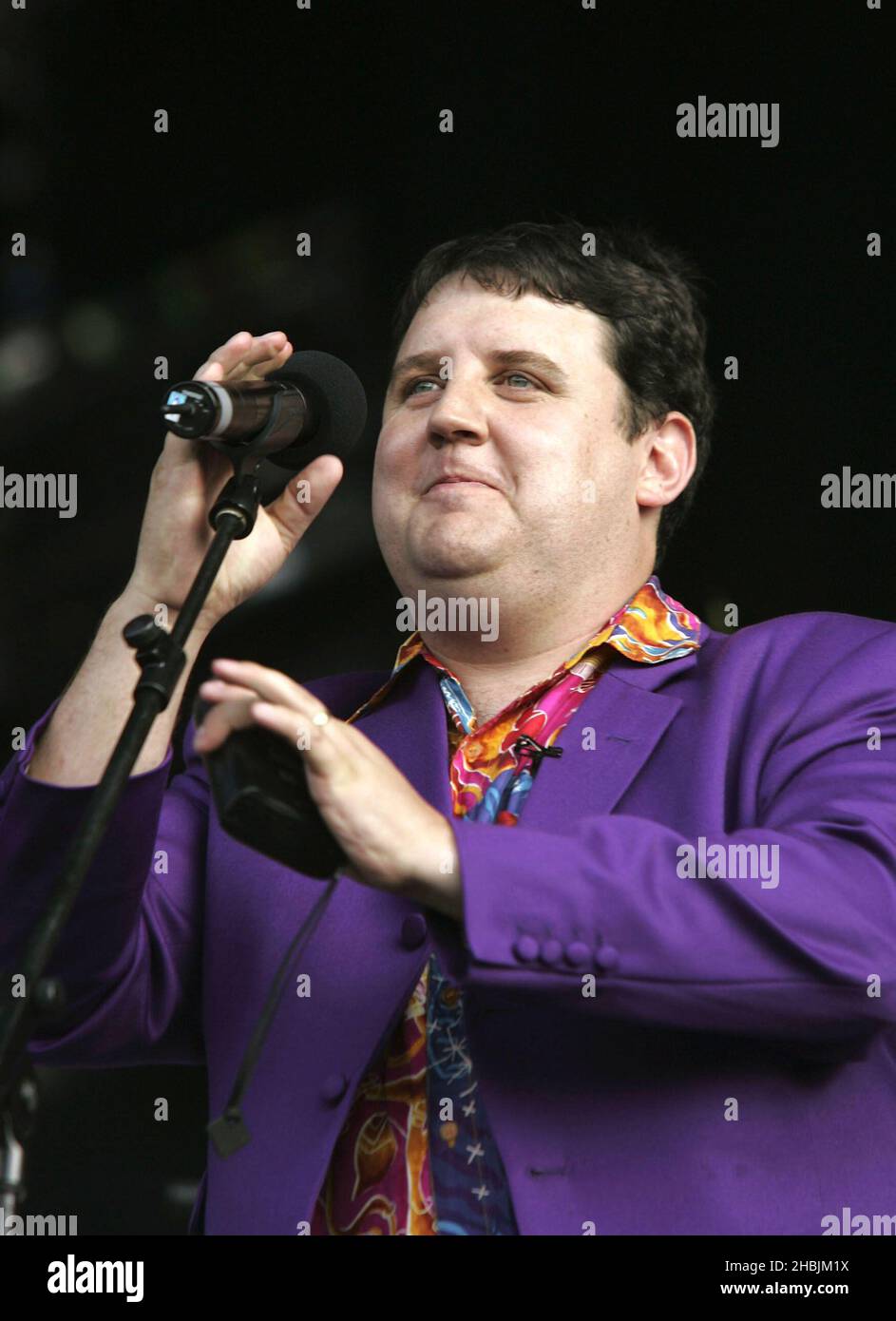Peter Kay supports Queen performing live on stage at Hyde Park in ...
