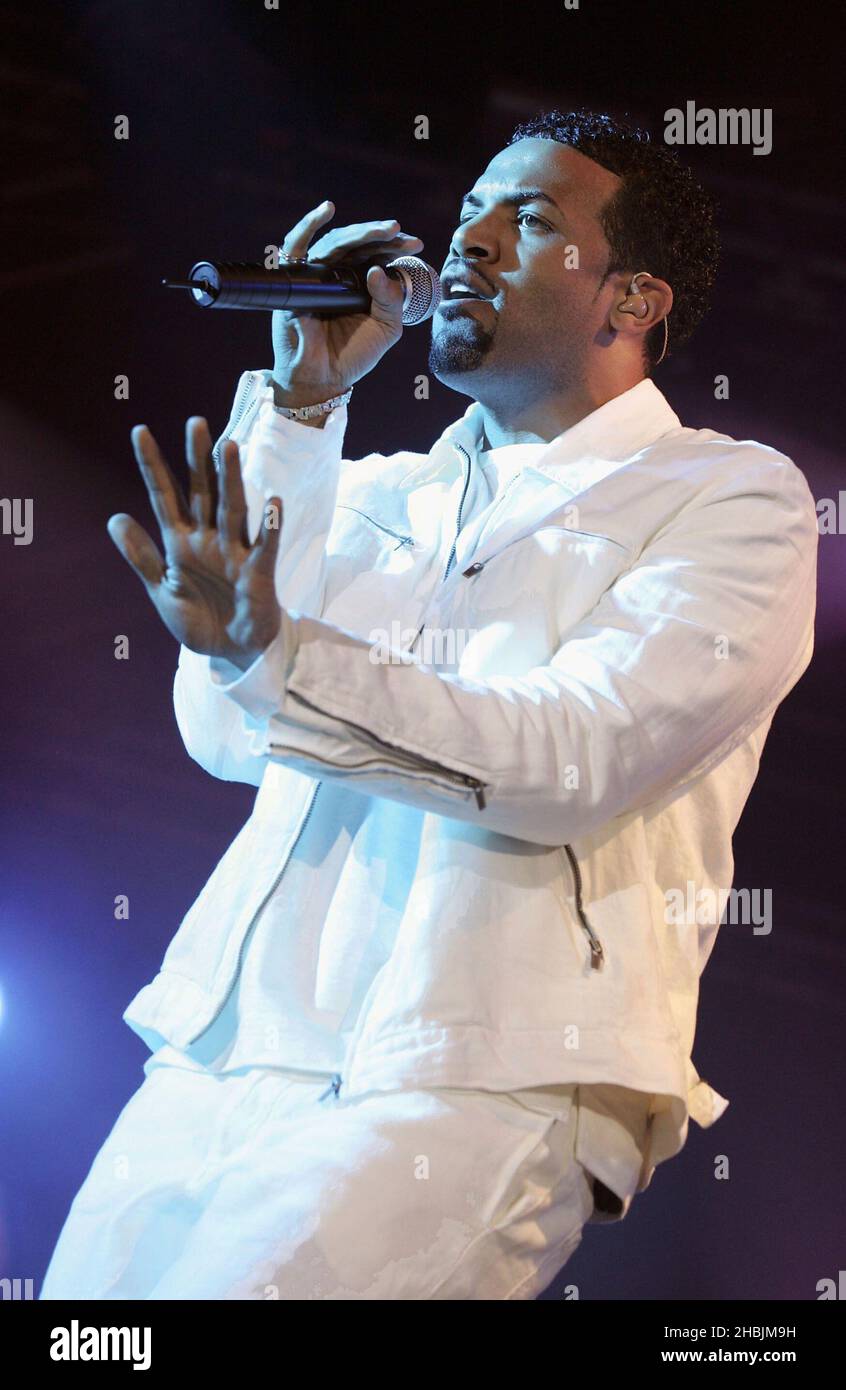 Singer Craig David performs on stage at Somerset House in London. The ...