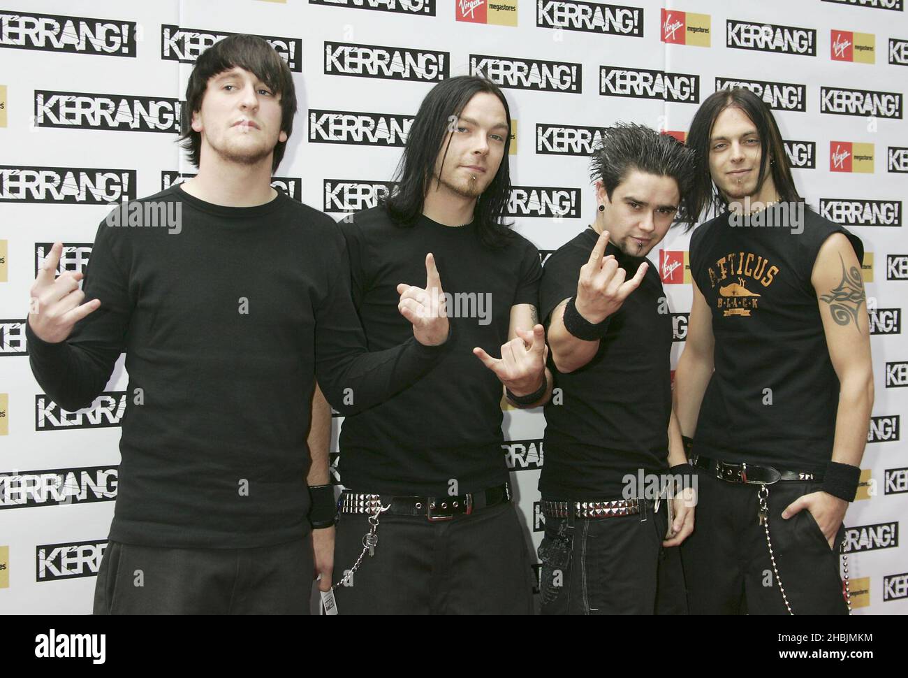 Bullet for my valentine arrive at the kerrang awards 2005 hi-res stock ...