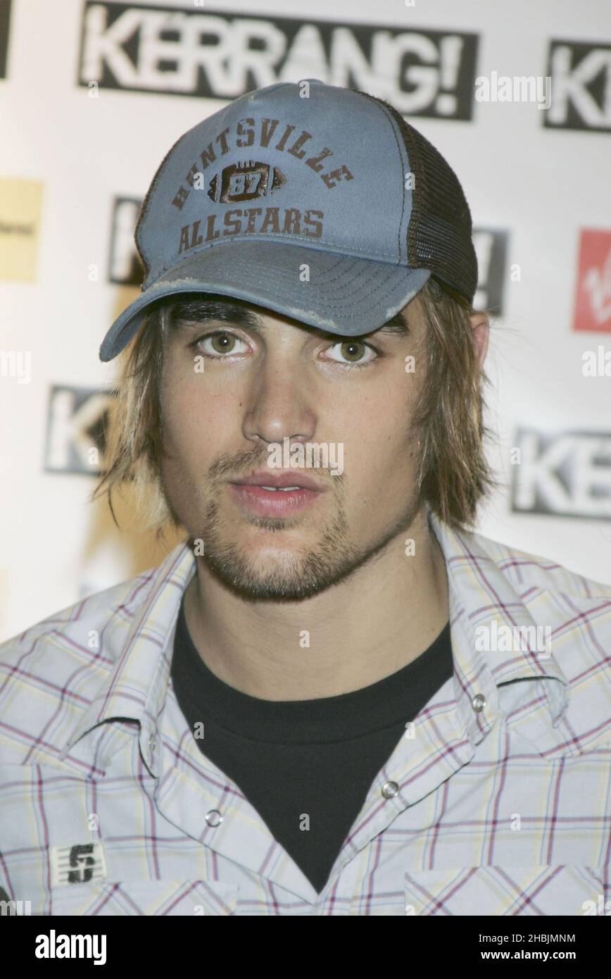 Charlie Simpson of Fightstar poses in the press room at the Kerrang ...
