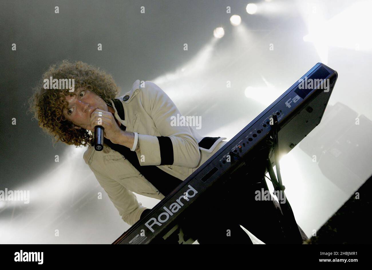 Steve Bays singer of Hot Hot Heat performs live on stage on Saturday of ...
