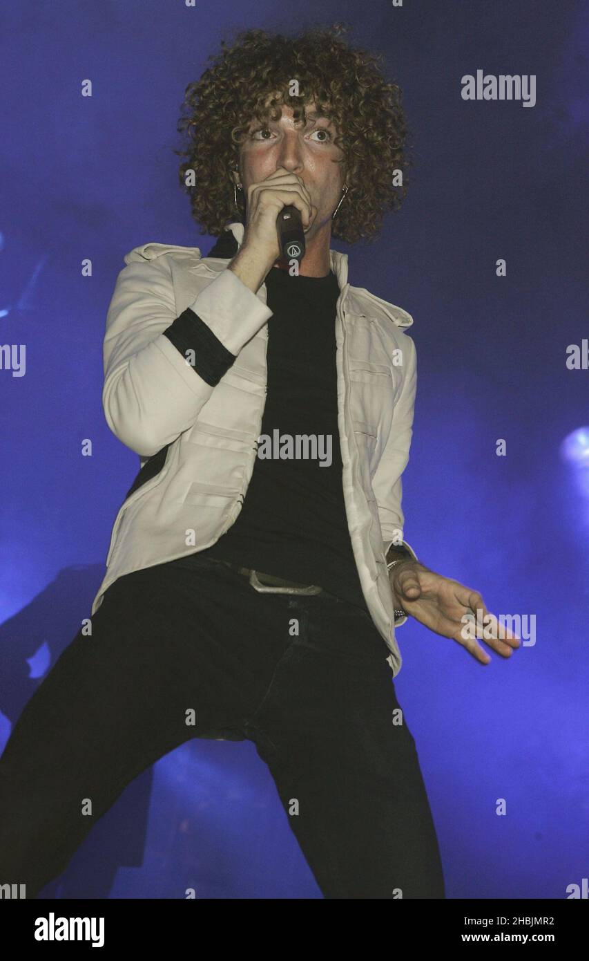 Steve Bays singer of Hot Hot Heat performs live on stage on Saturday of ...