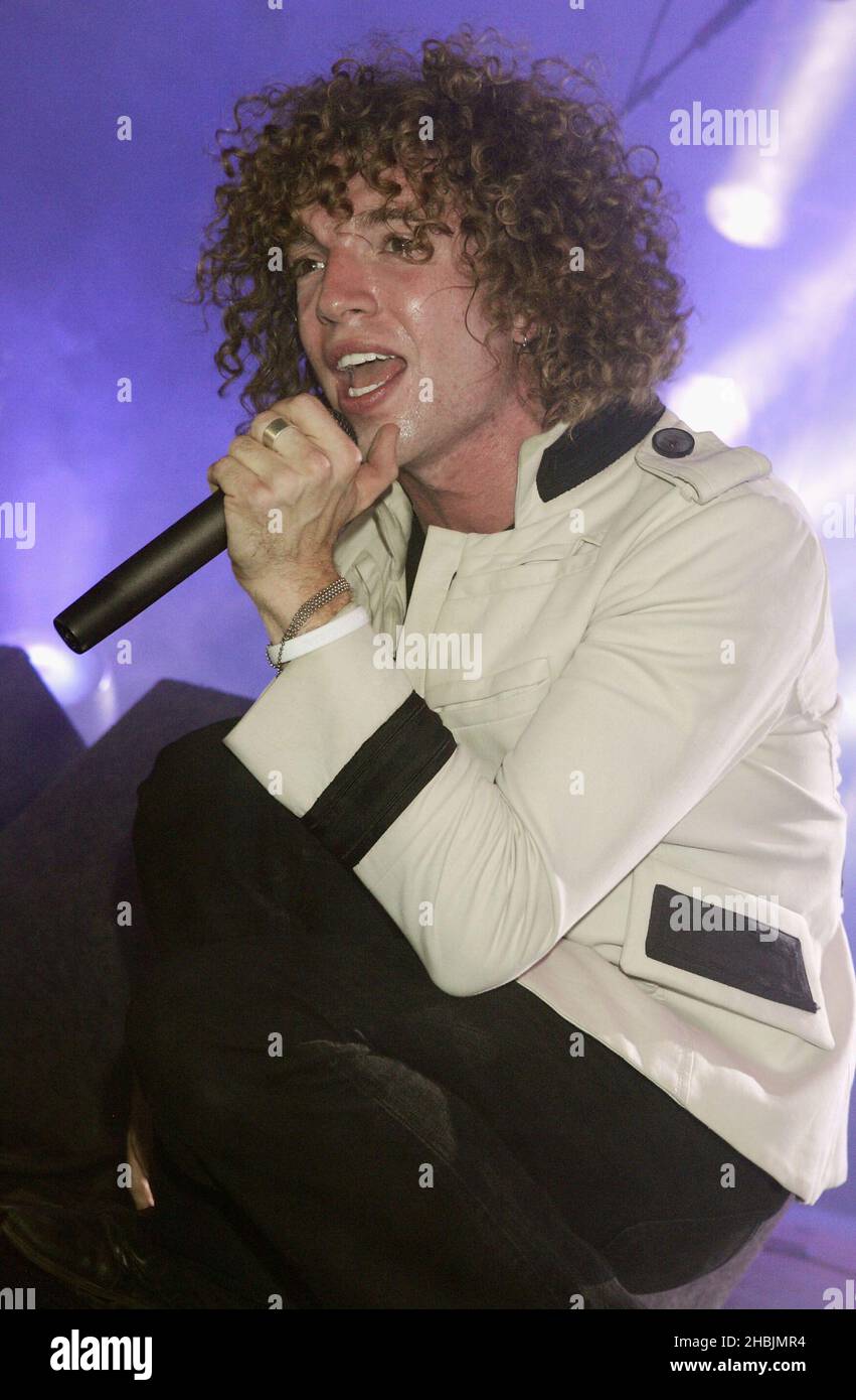 Steve Bays singer of Hot Hot Heat performs live on stage on Saturday of ...