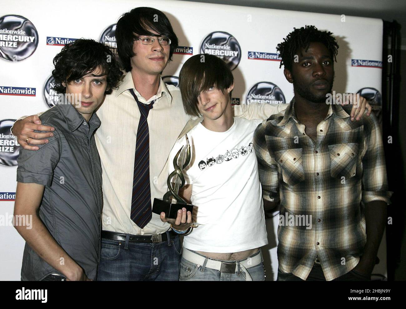 Bloc Party poses in press room nominated for the Mercury Music Prize at ...