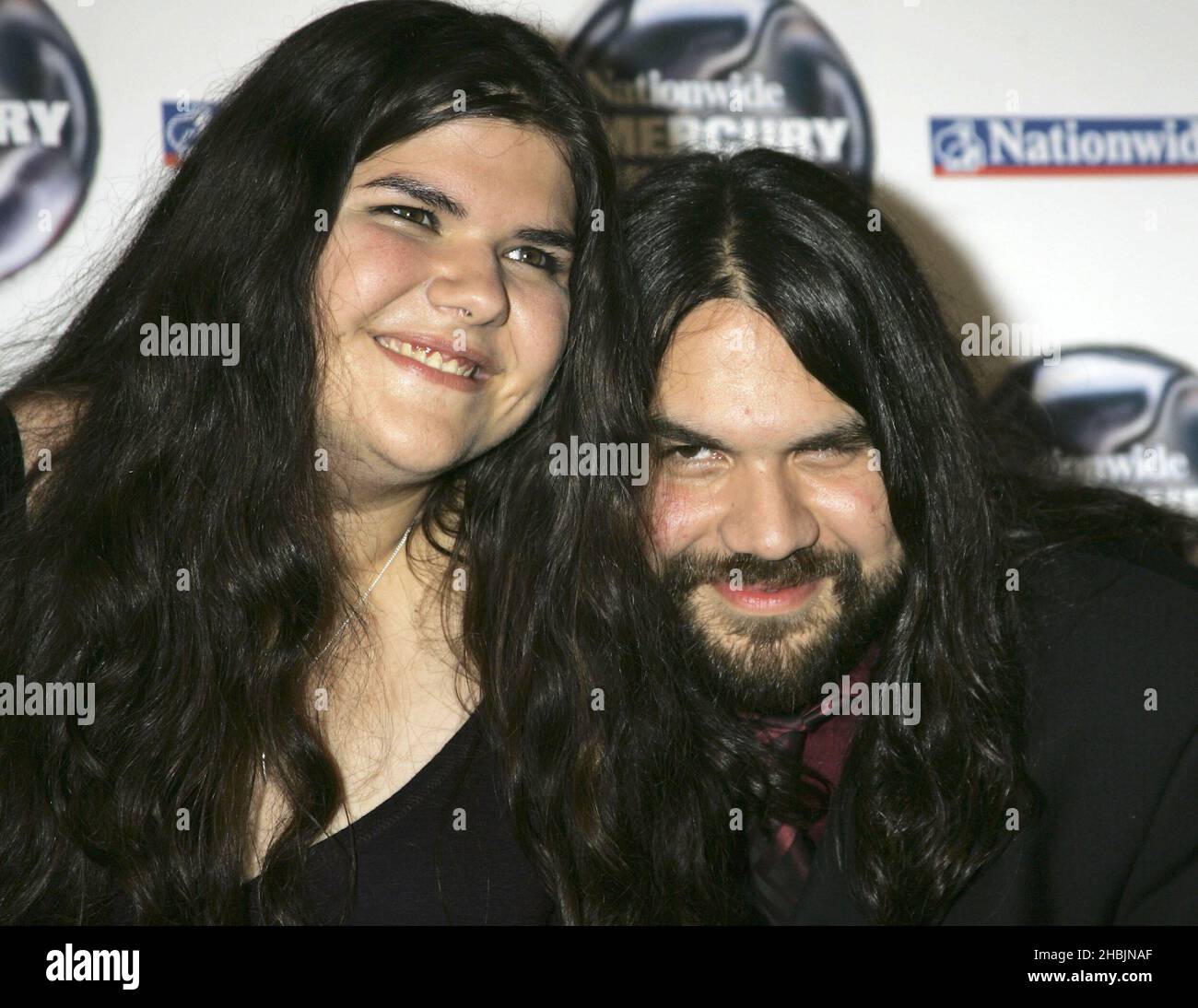 Michele and Romeo Stodart of The Magic Numbers pose in press room at ...