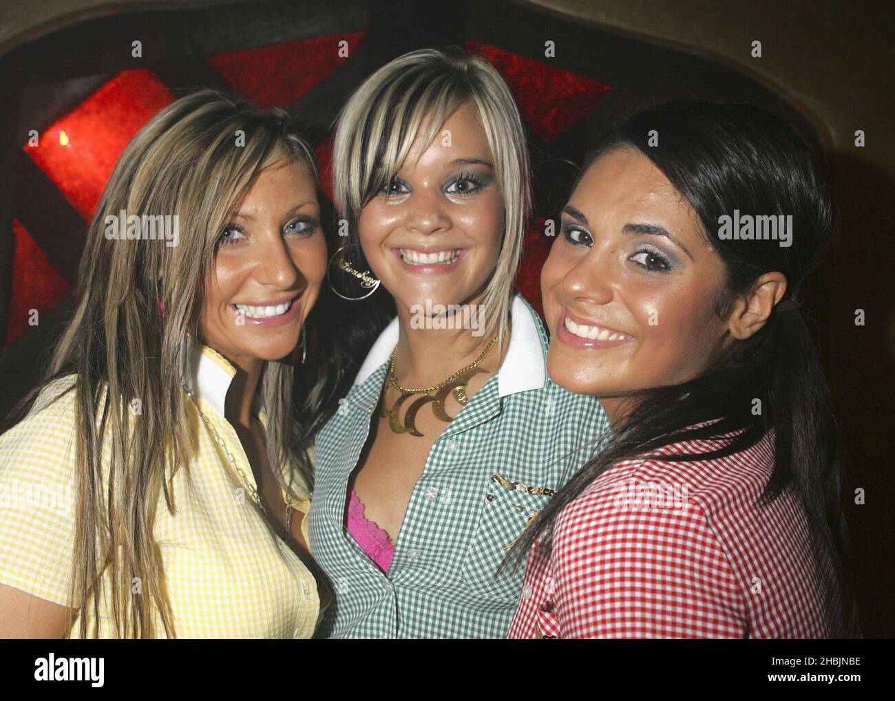 Aimee Kearsley; Emma Beard; Lynsey Brown; of girl group Clea pose ...