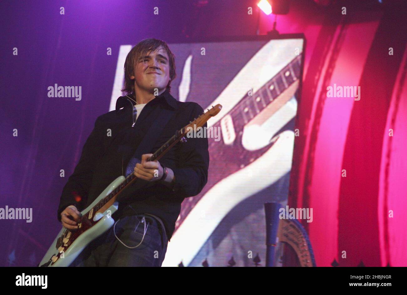 Tom Fletcher of Mcfly performs on stage at the Wembley Pavilion on ...