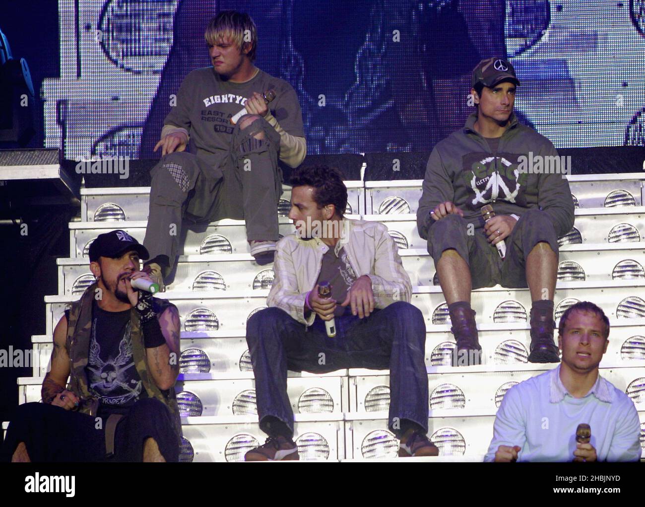 Reunited American boy band the Backstreet Boys play the first night of ...