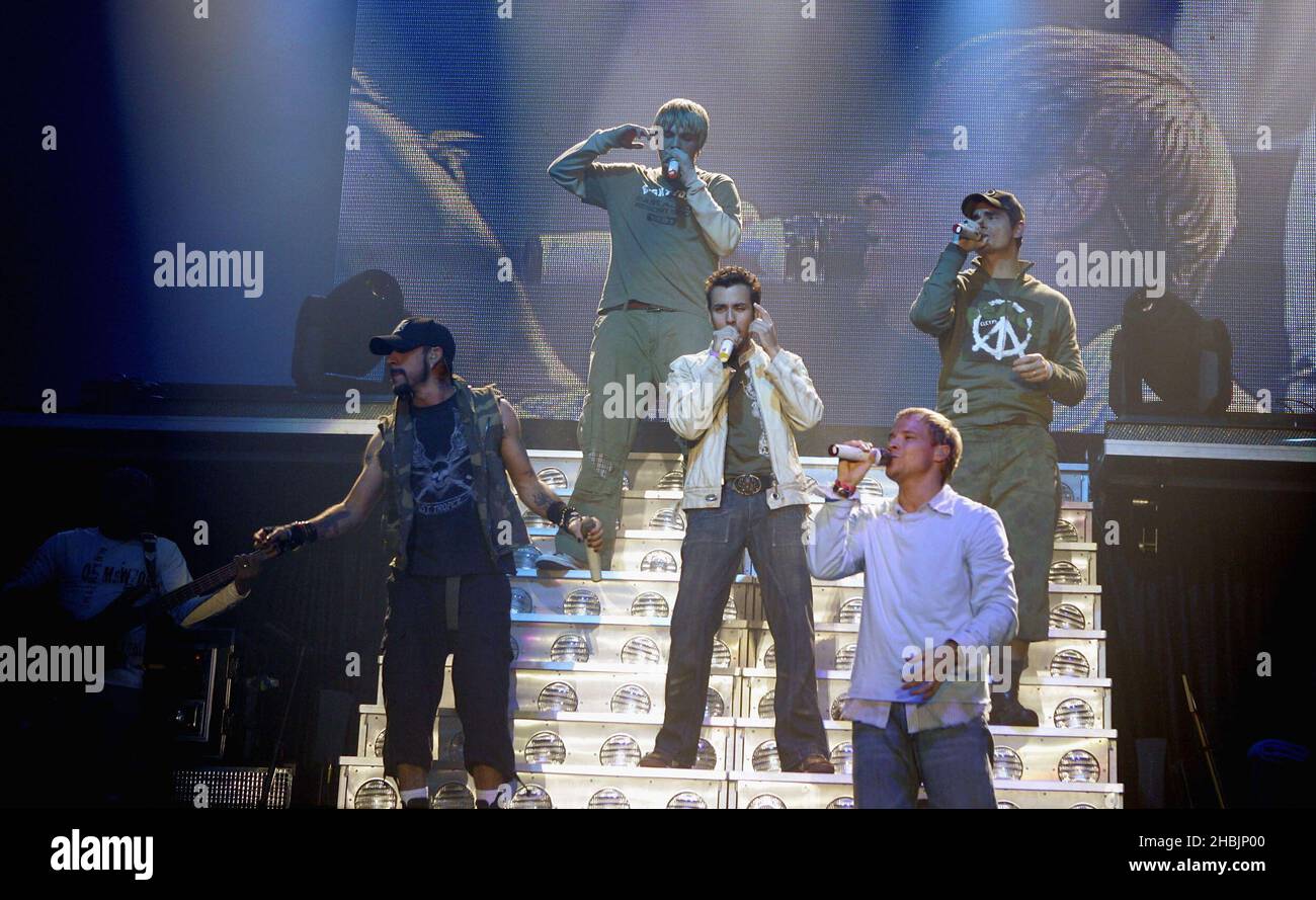 Reunited American boy band the Backstreet Boys play the first night of ...