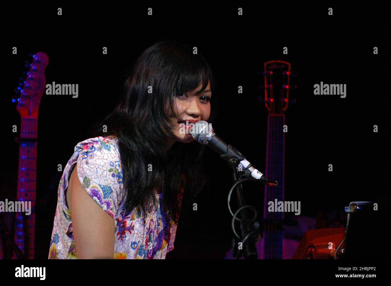 Bic Runga New Zealander performs live on stage at the Scala in London ...