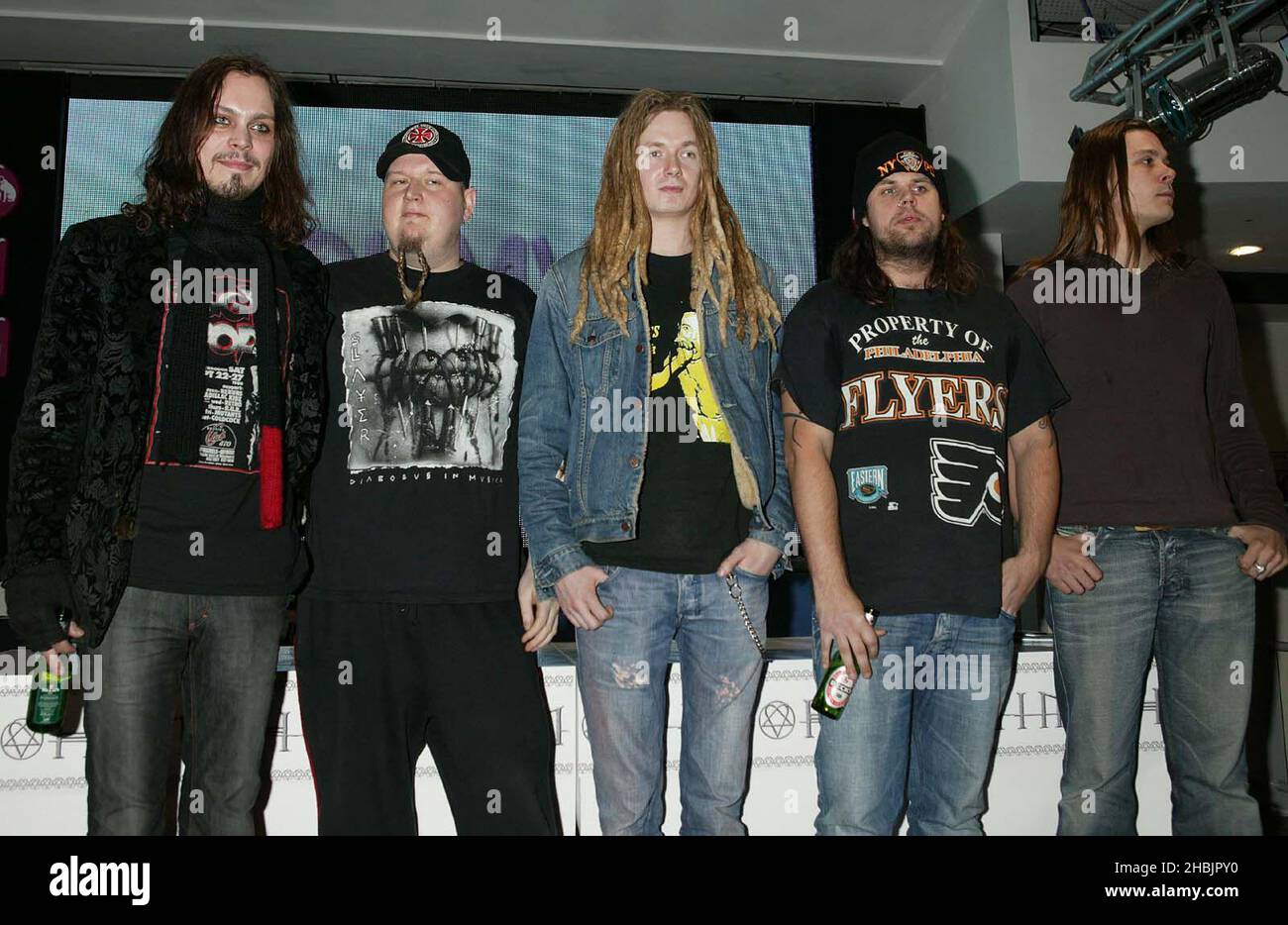 Him (Finnish Goth Rockers)sign new album at HMV Oxford Street, London ...