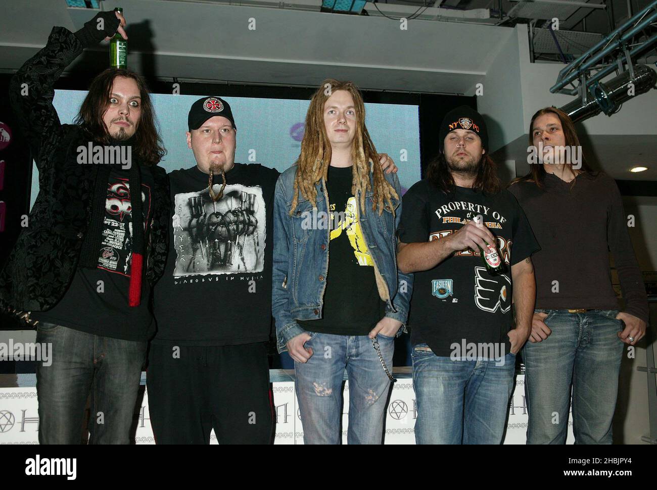 Him (Finnish Goth Rockers)sign new album at HMV Oxford Street, London ...