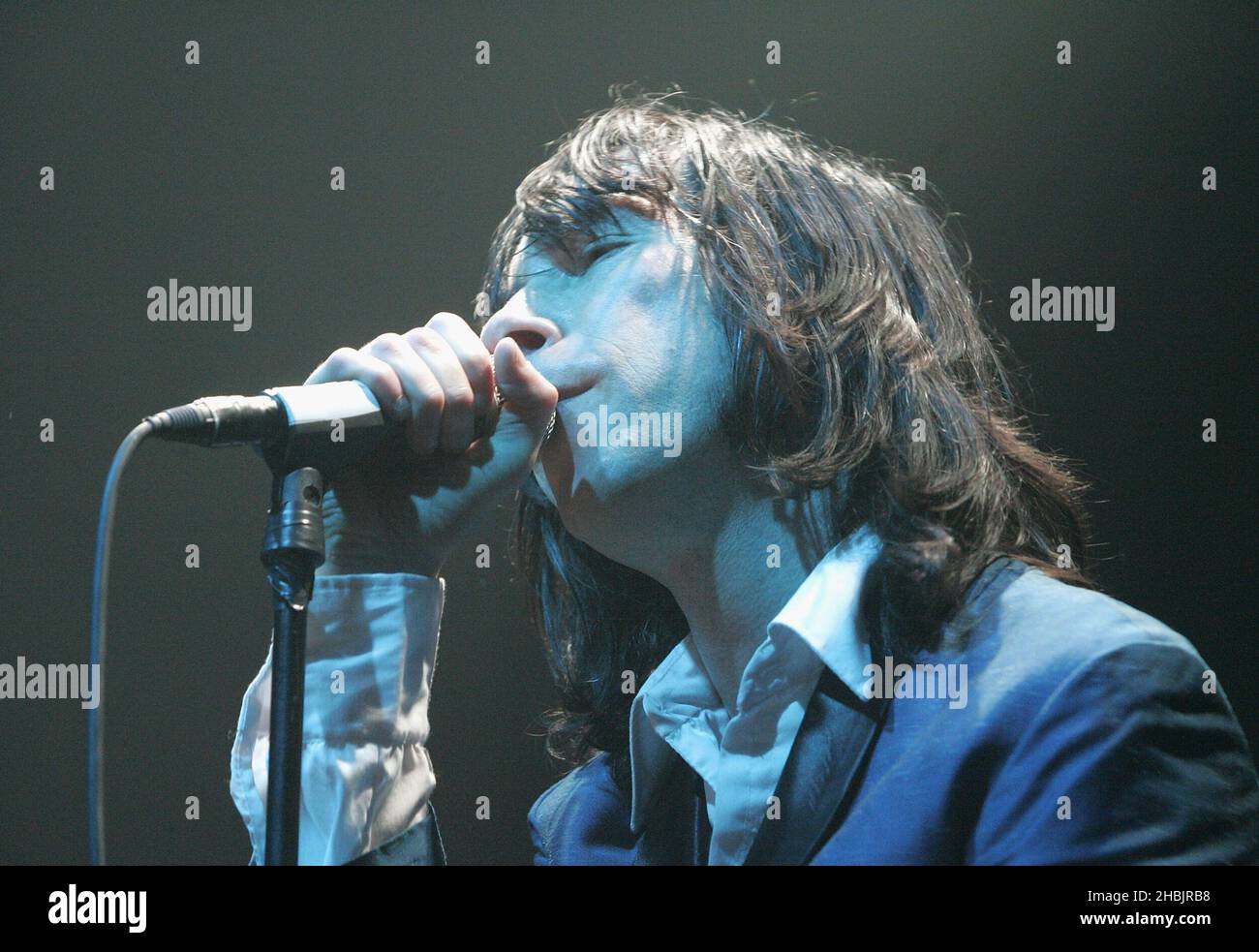 Bobby Gillespie of Primal Scream live on stage Stock Photo - Alamy