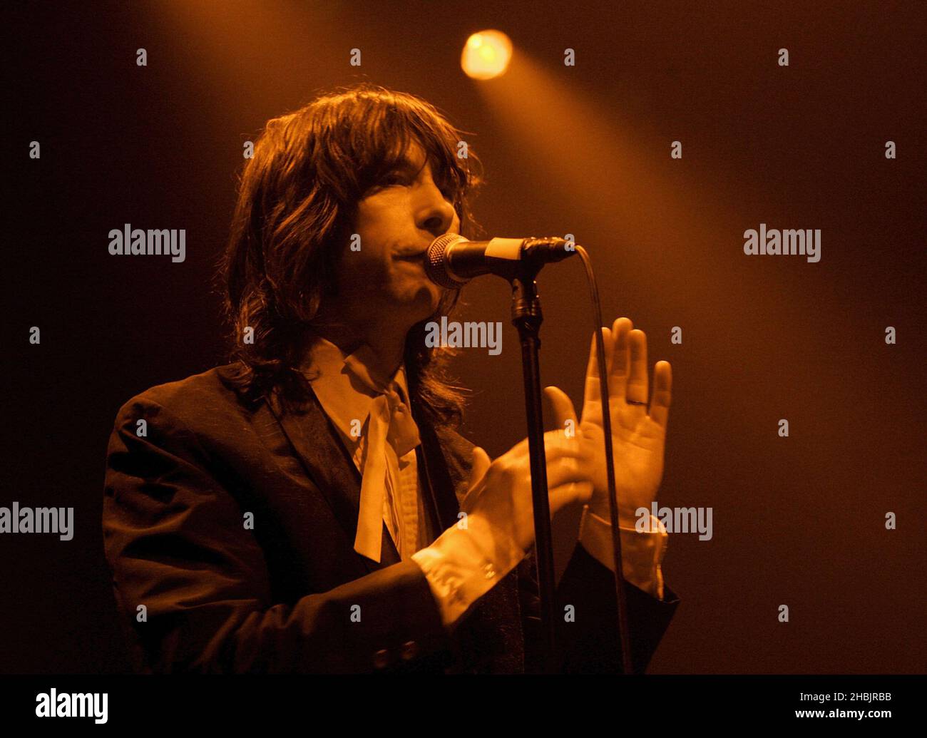 Bobby gillespie of primal scream live on stage hi-res stock photography ...