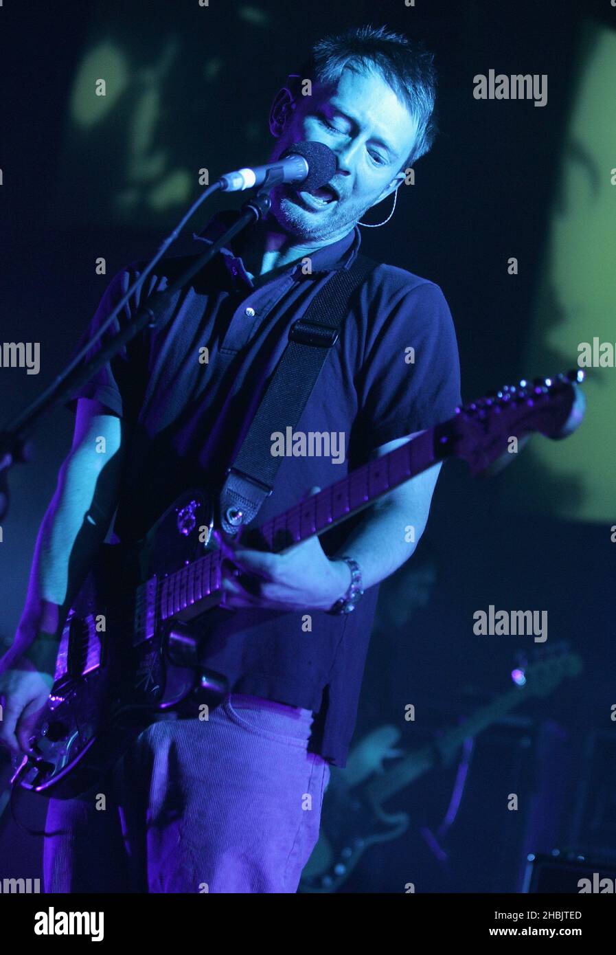Thom Yorke lead singer of Radiohead perfroms on stage Stock Photo - Alamy
