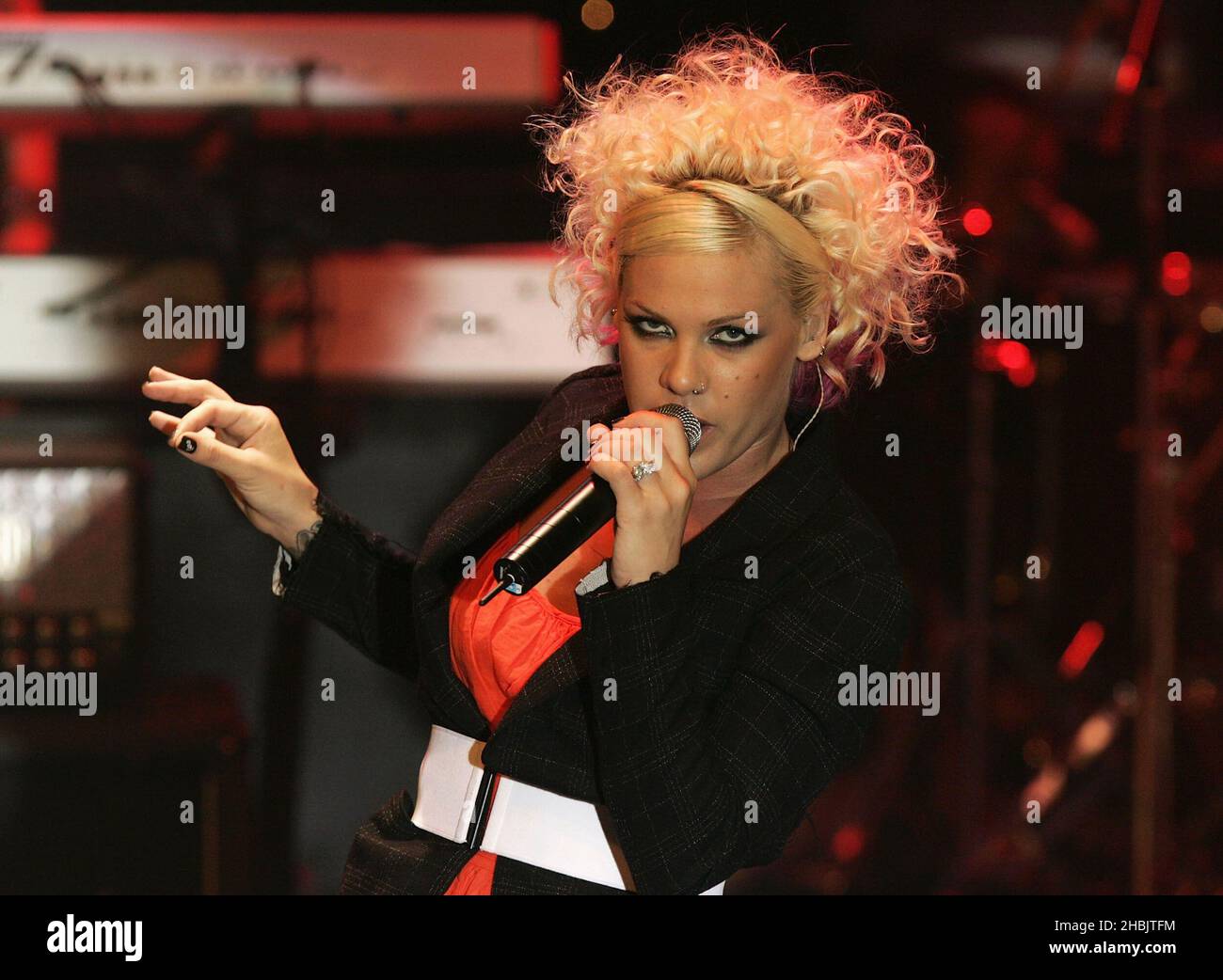 Singer pink performs live on stage hi-res stock photography and images ...