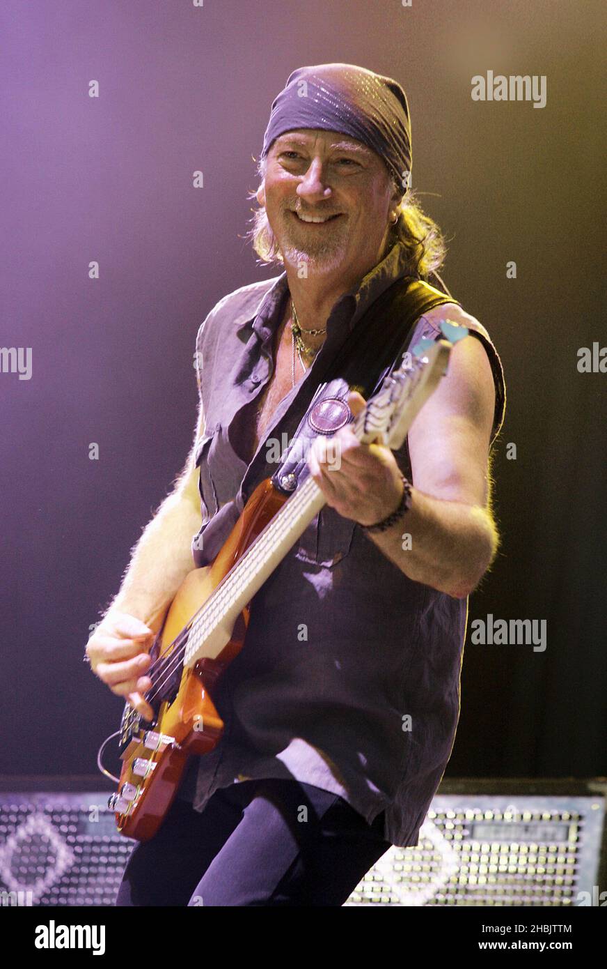 Roger Glover of Deep Purple on stage Stock Photo - Alamy