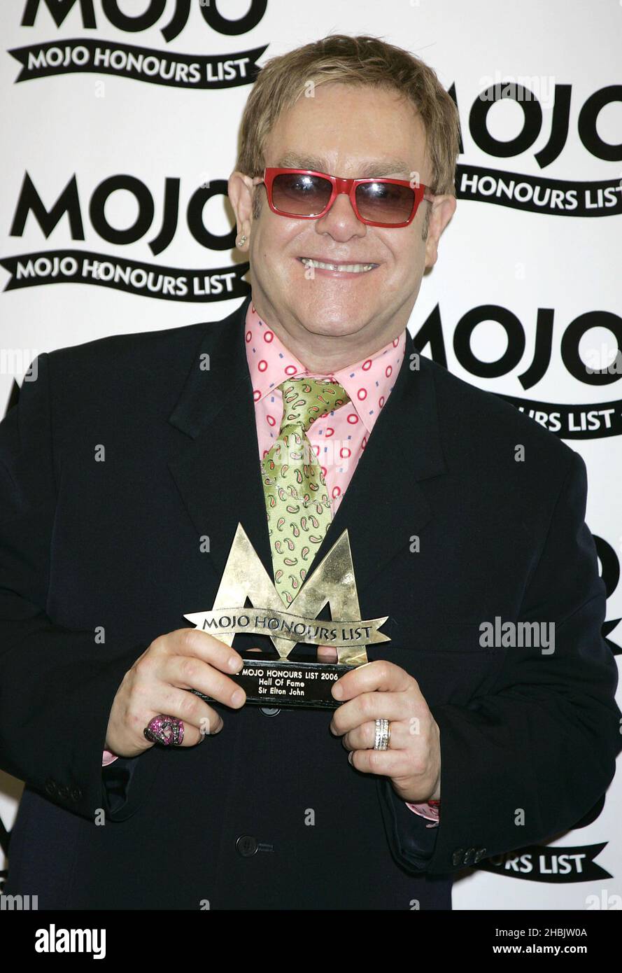 Elton John receives Mojo Hall of Fame Award Stock Photo - Alamy