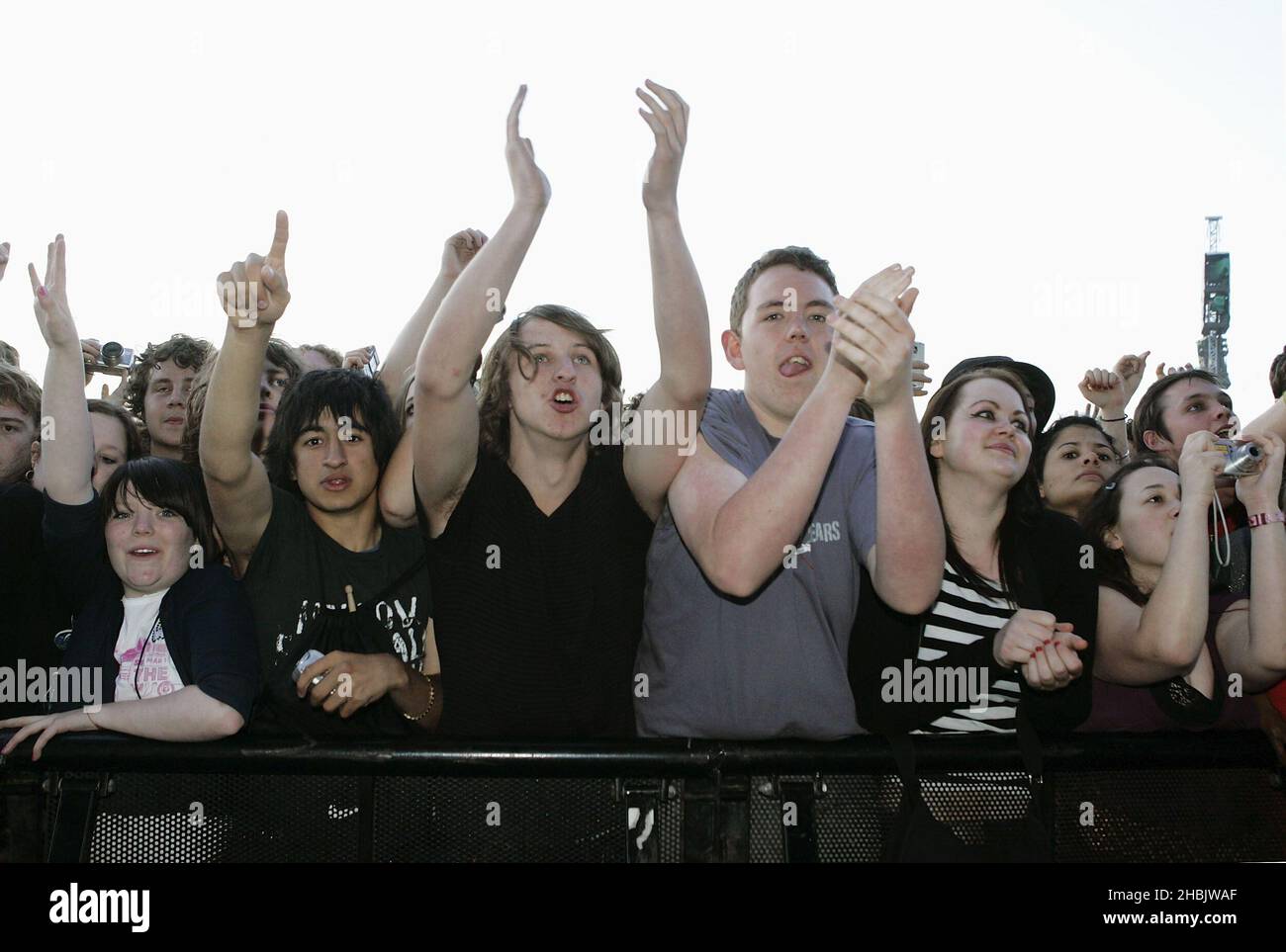 Crowd in front of stage at the O2 Wireless Festival Stock Photo - Alamy