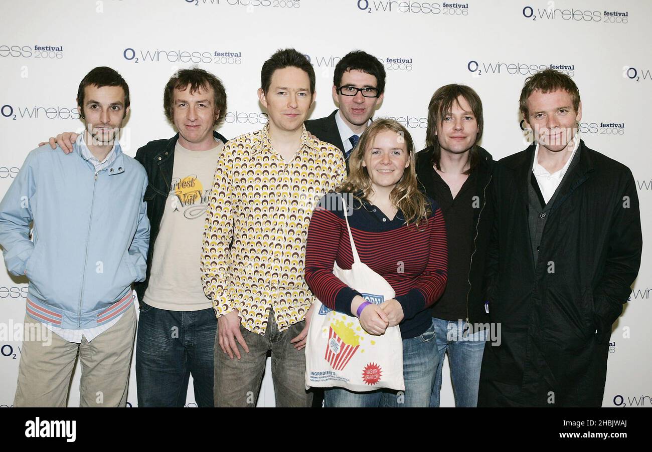 Belle and Sebastian pose backstage Stock Photo - Alamy