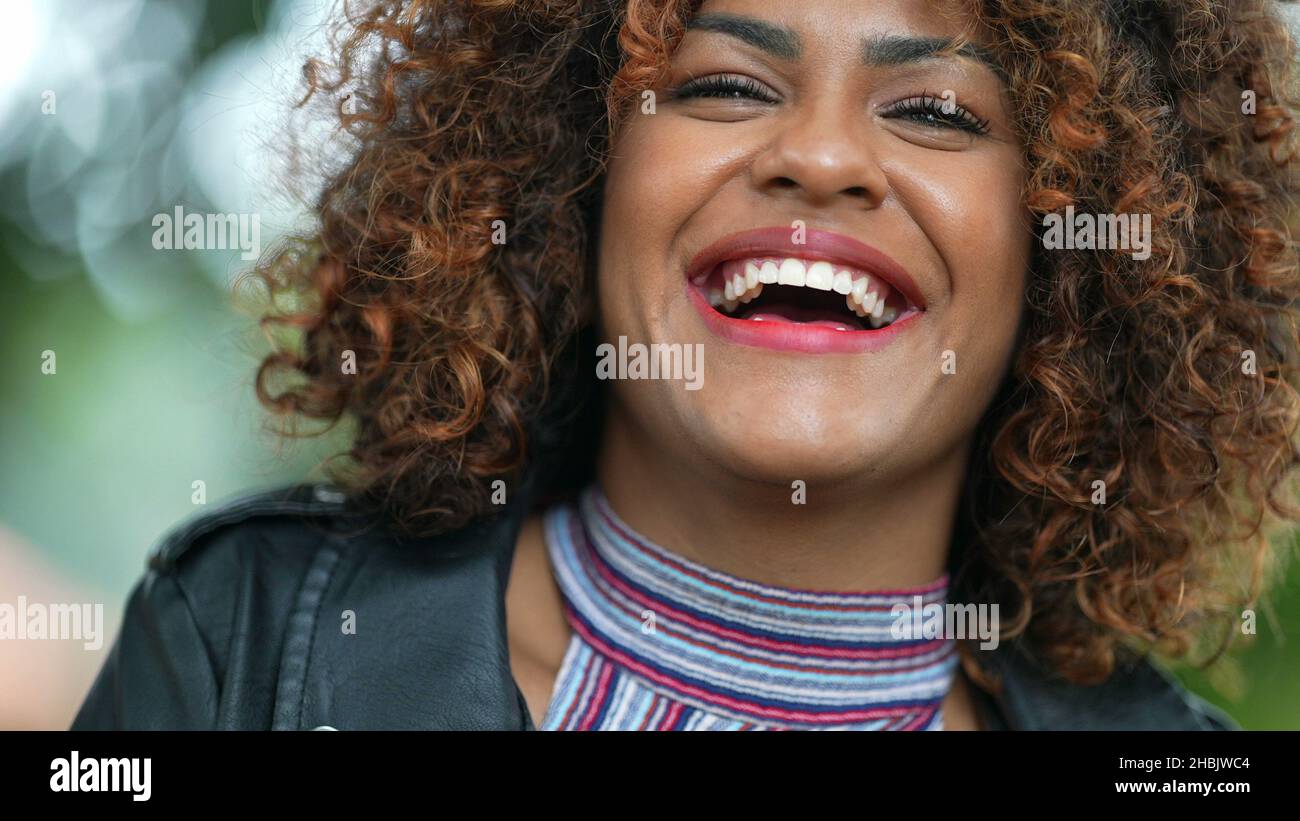 Brazilian woman portrait face close-up smiling Stock Photo - Alamy