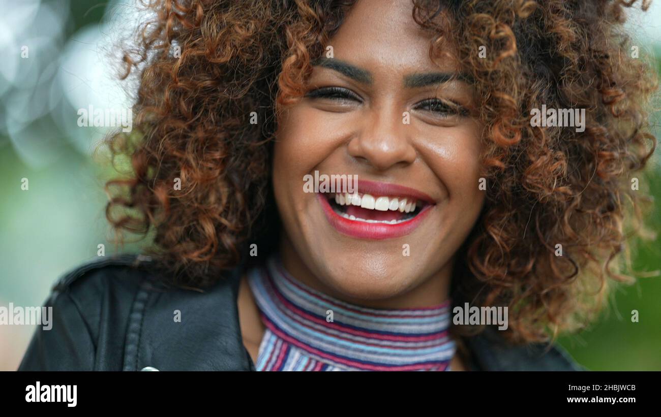 Brazilian woman portrait face close-up smiling Stock Photo - Alamy