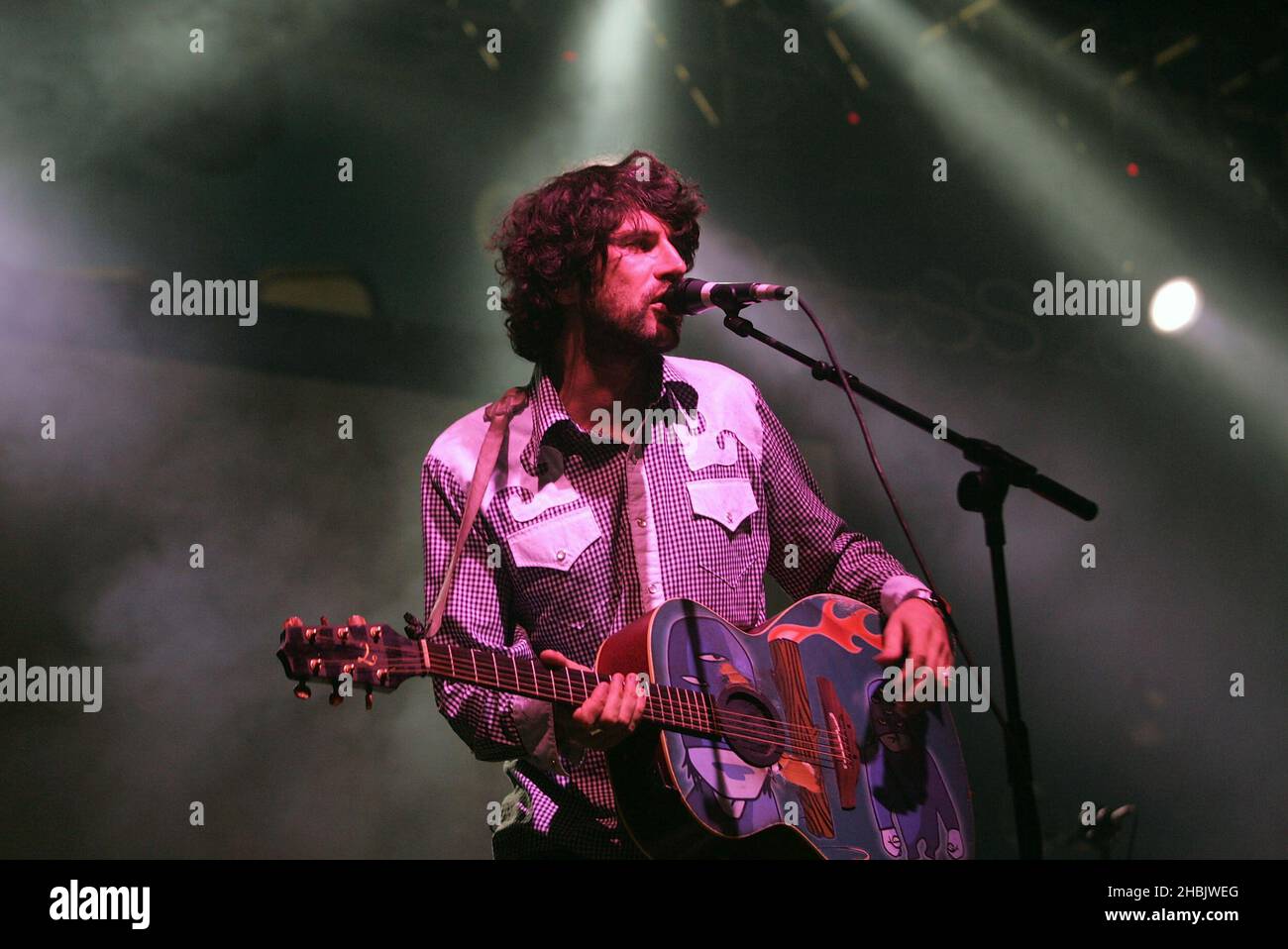 Gruff Rhys of Super Furry Animals performing Stock Photo - Alamy